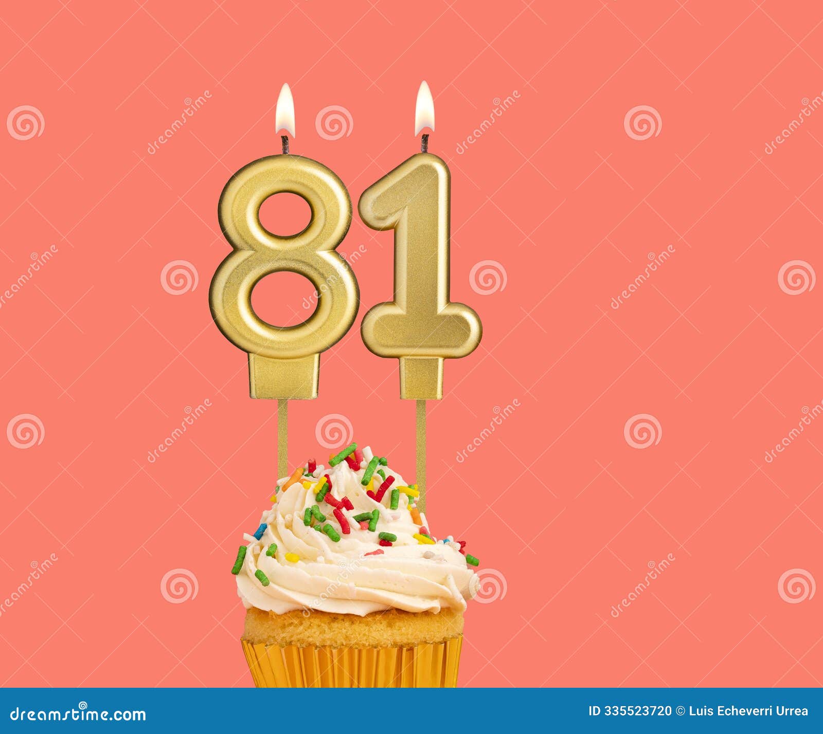Birthday Candle and Cupcake - Number 81 Stock Photo - Image of ...