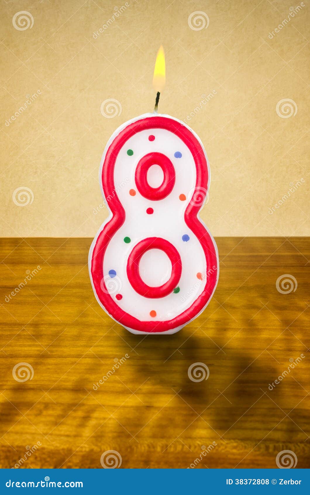 Birthday candle number 8 stock illustration. Illustration of happy ...