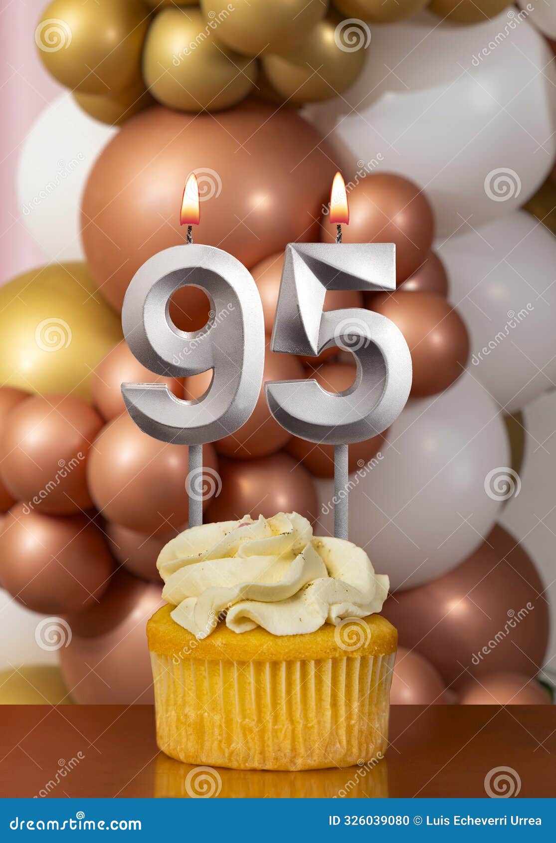 Birthday Candle Number 95 - Celebration Balloons Background Stock Photo ...