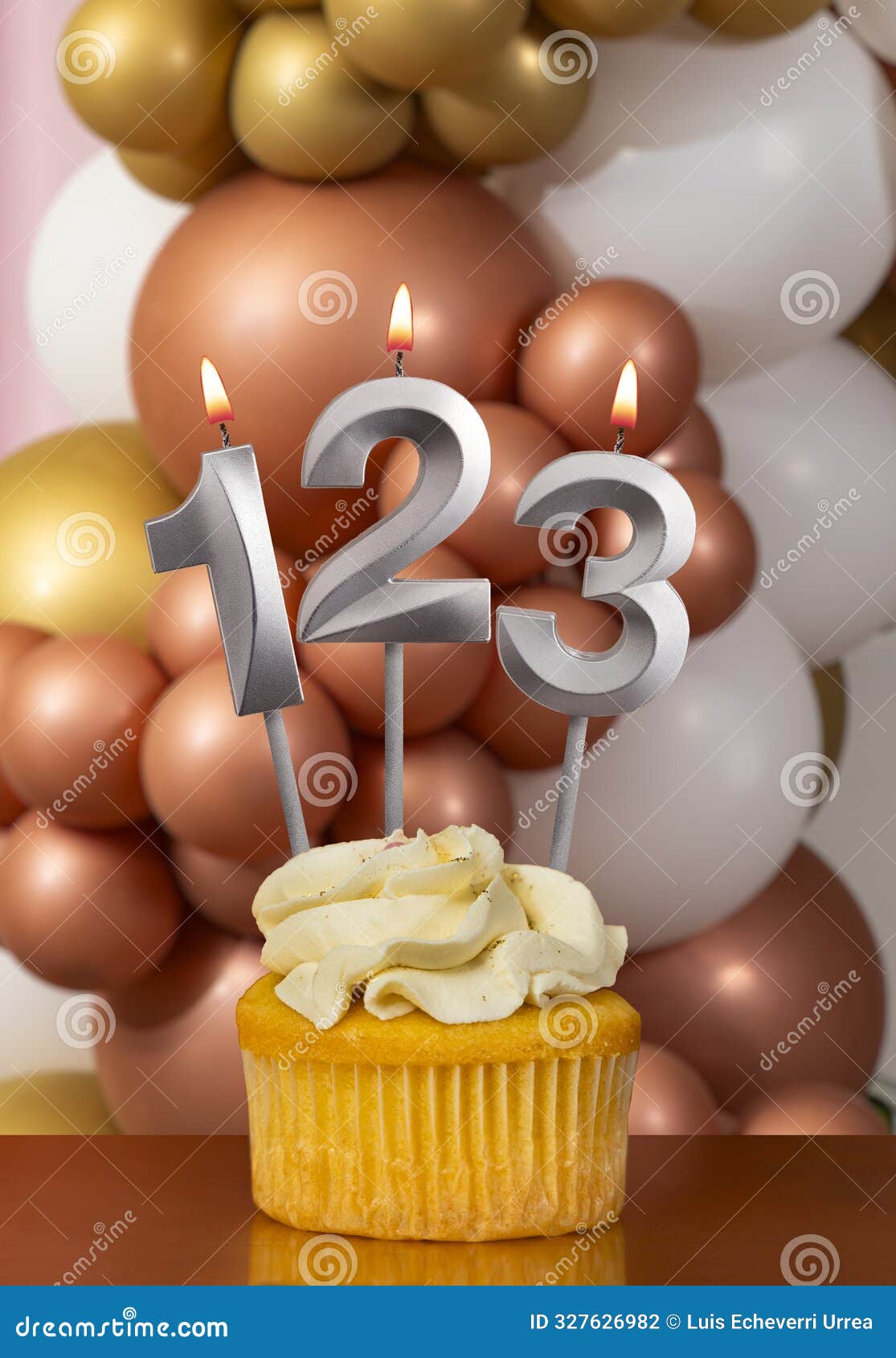 Birthday Candle Number 123 - Celebration Balloons Background Stock ...