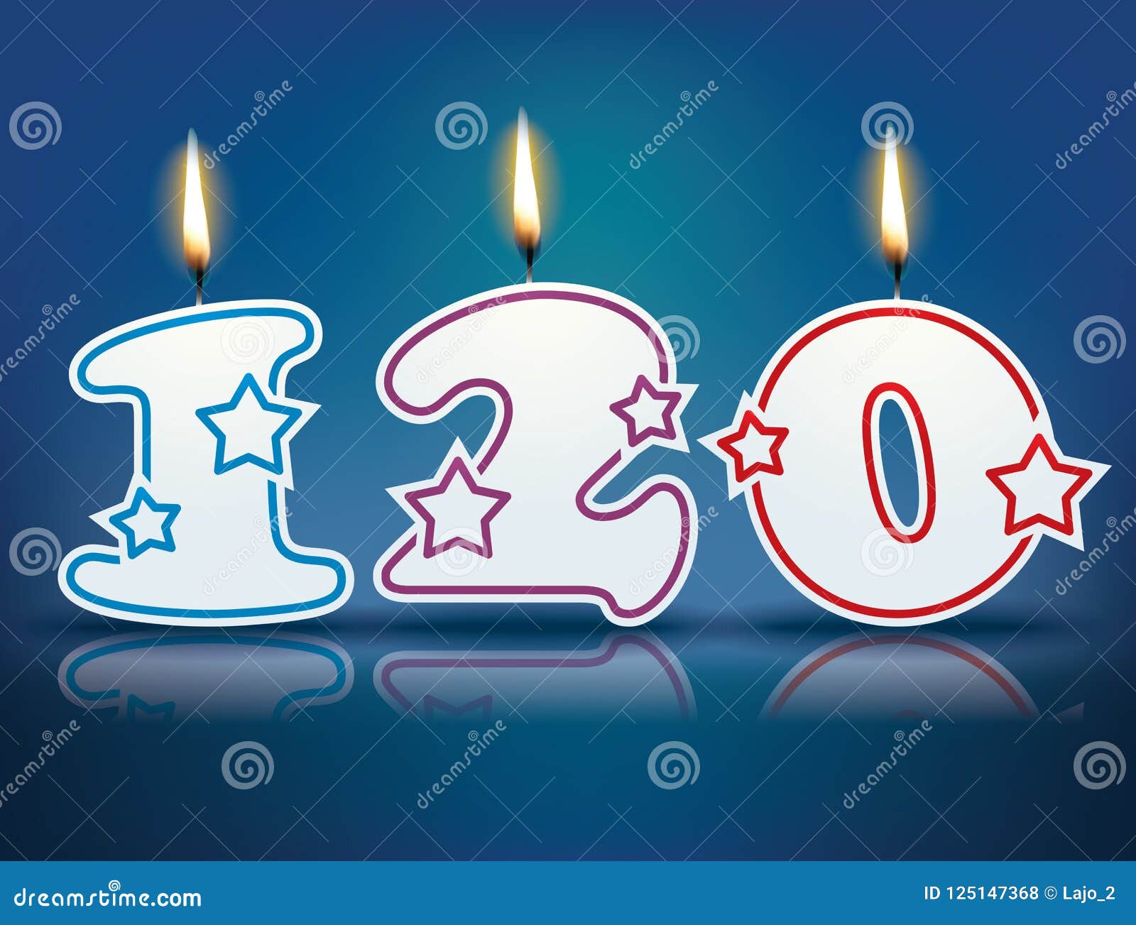 Birthday candle number 120 stock vector. Illustration of snack - 125147368