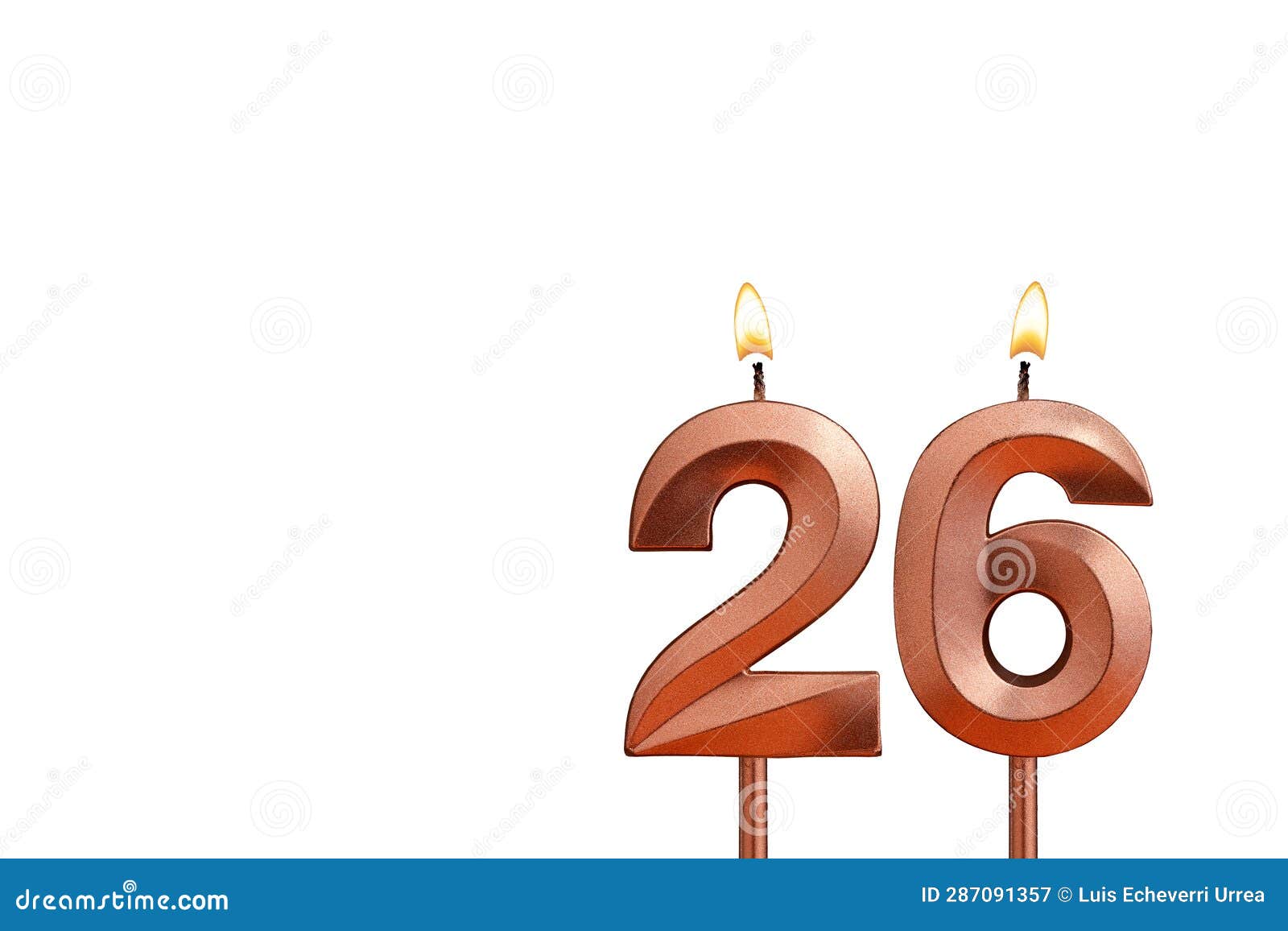 Birthday Candle Number 26 on White Background Stock Illustration ...