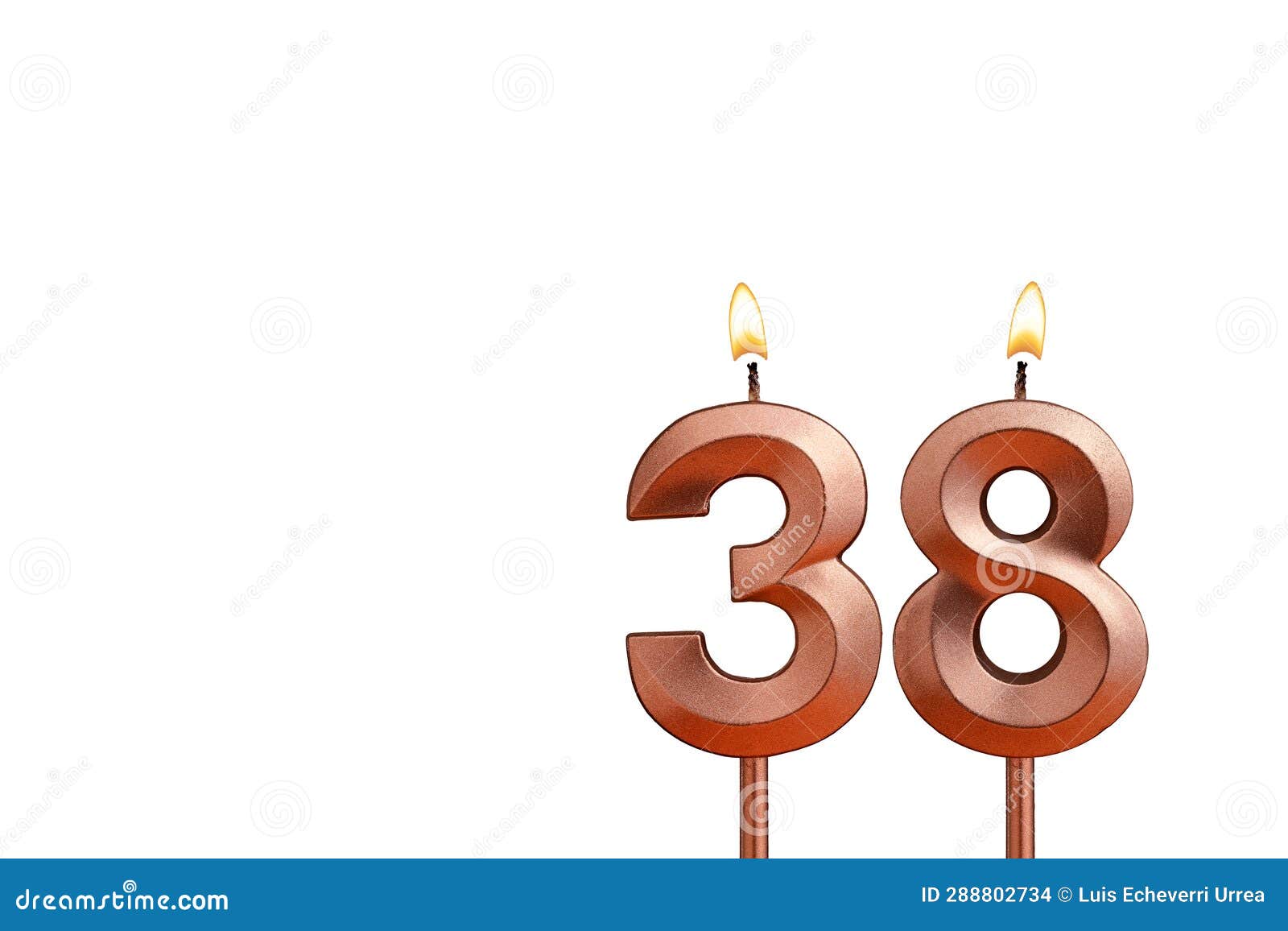 Birthday Candle Number 38 on White Background Stock Illustration ...