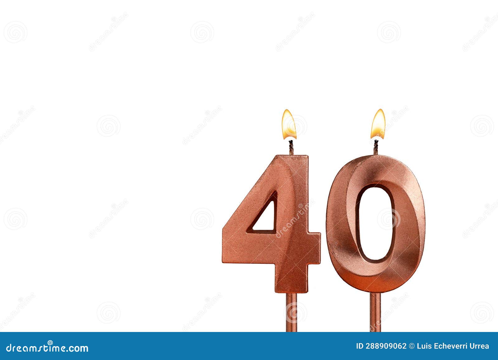 Birthday Candle Number 40 on White Background Stock Illustration ...