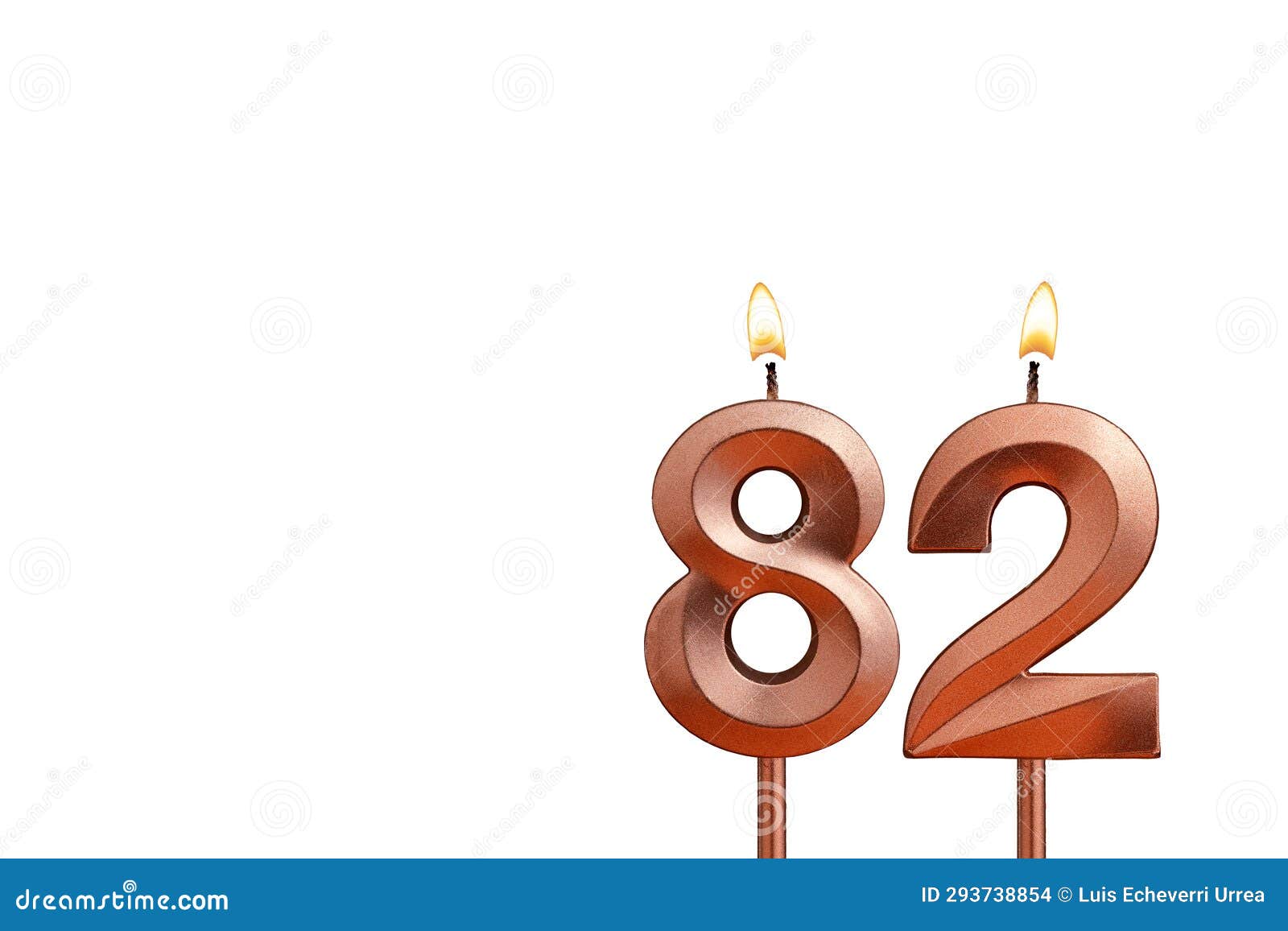 Birthday Candle Number 82 on White Background Stock Photo - Image of ...