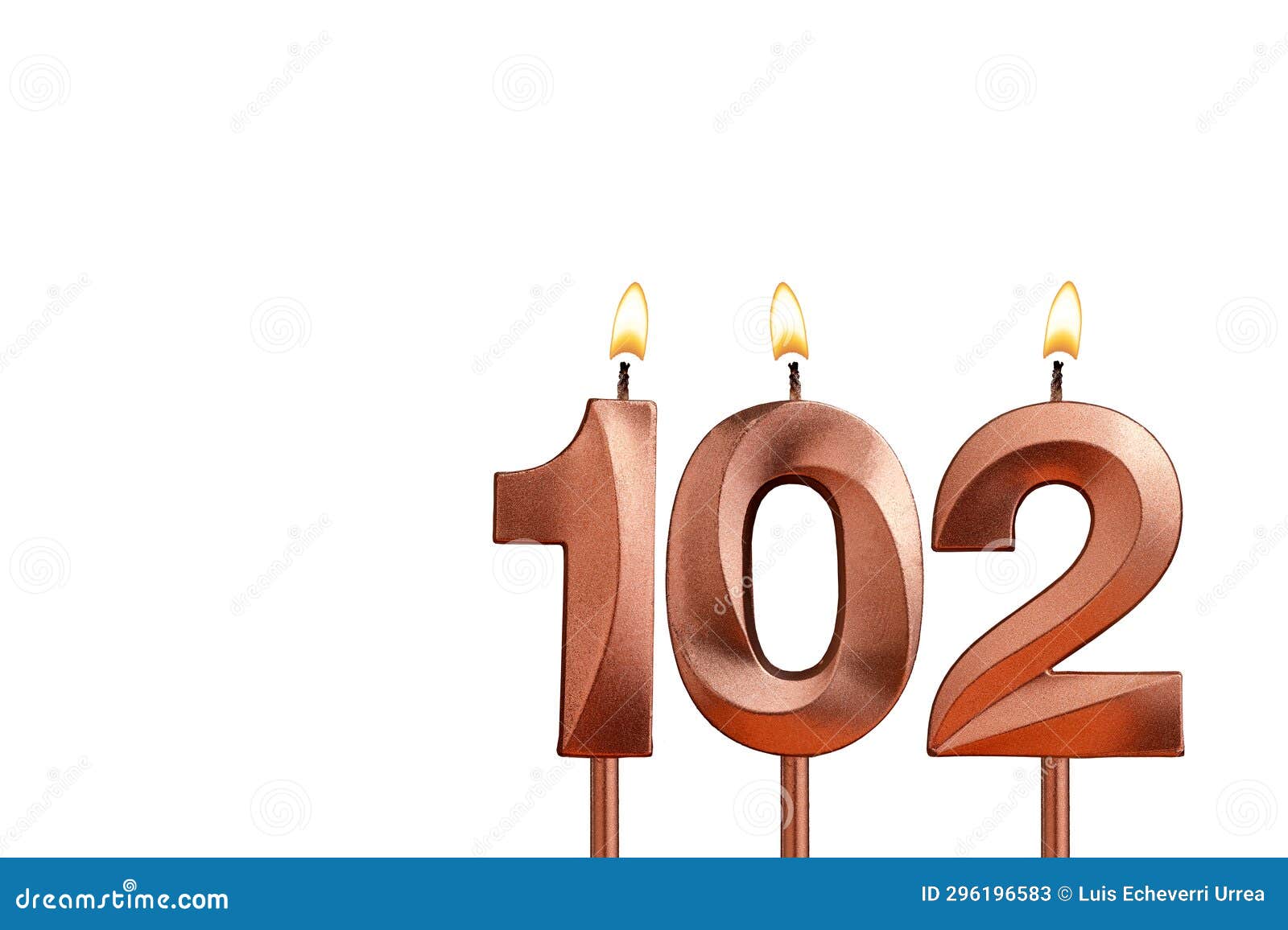 Birthday Candle Number 102 on White Background Stock Illustration ...