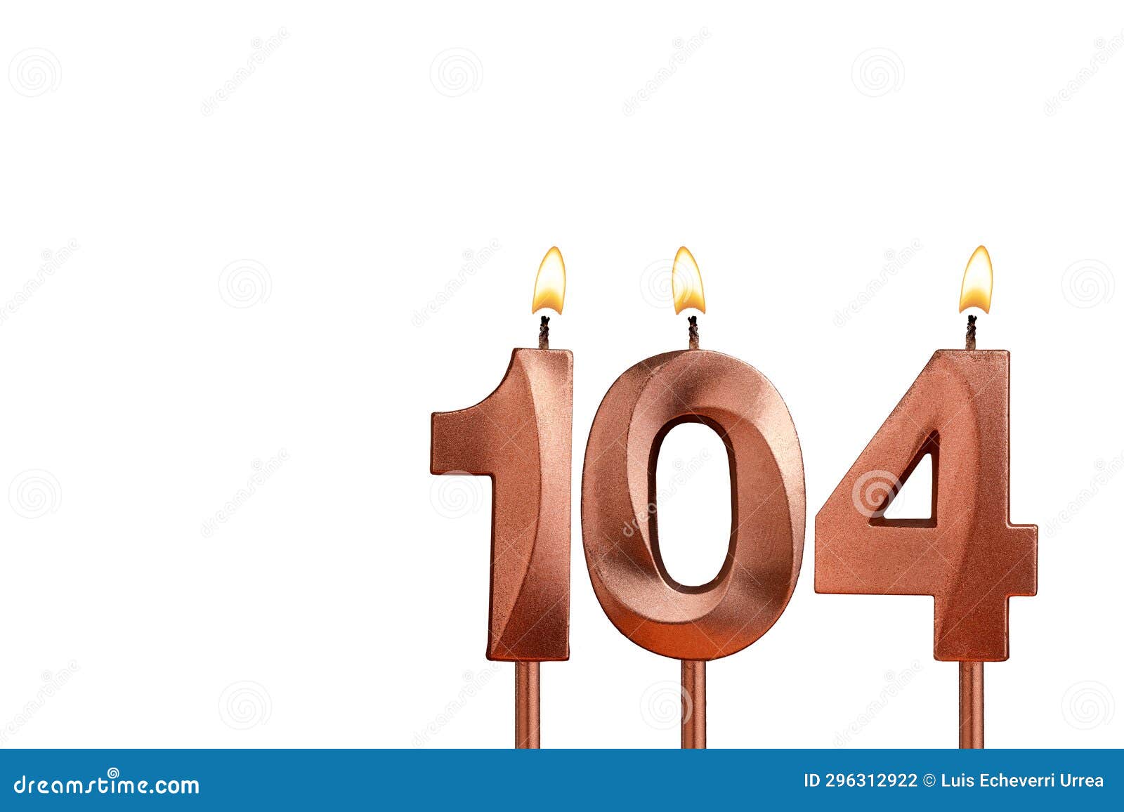 Birthday Candle Number 104 on White Background Stock Illustration ...