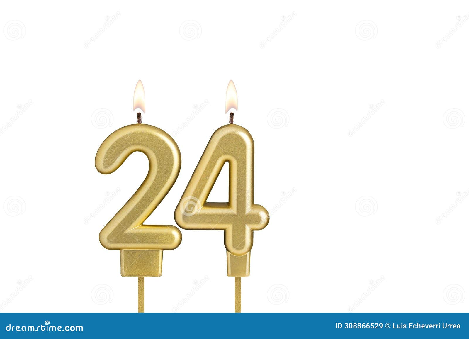 Birthday Candle Number 24 on White Background Stock Illustration ...