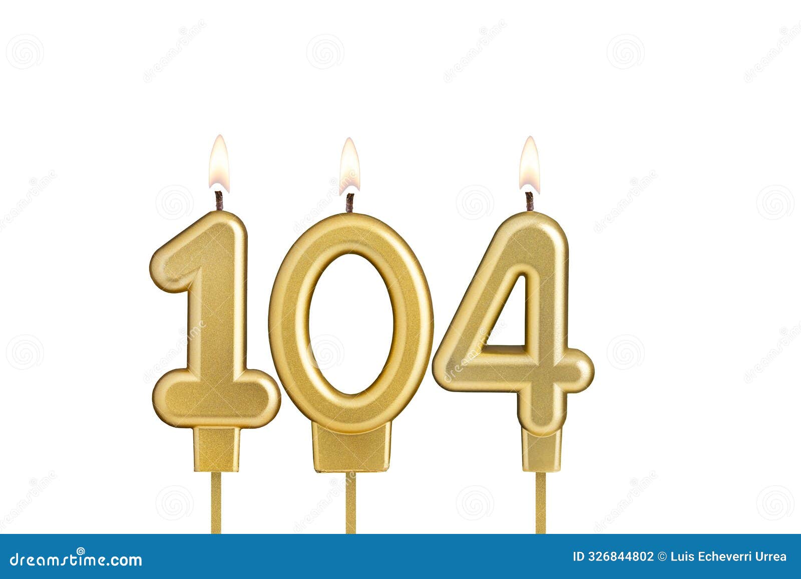 Birthday Candle Number 104 on White Background Stock Photo - Image of ...