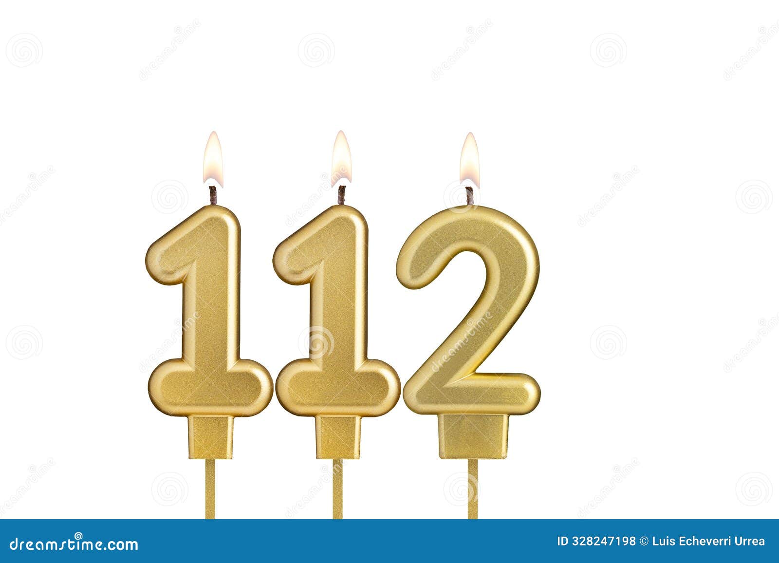 Birthday Candle Number 112 on White Background Stock Illustration ...