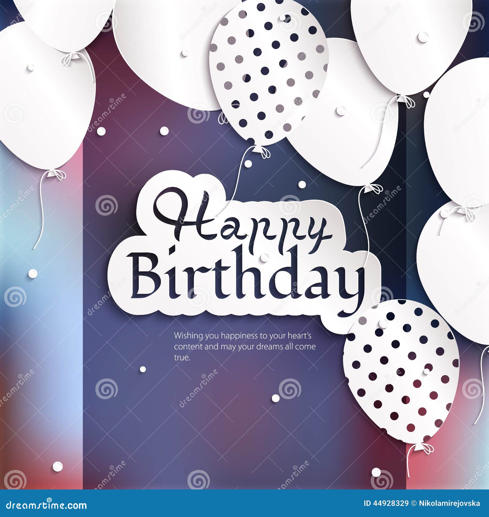 Birthday Card with Balloons, and Birthday Text. Stock Vector ...