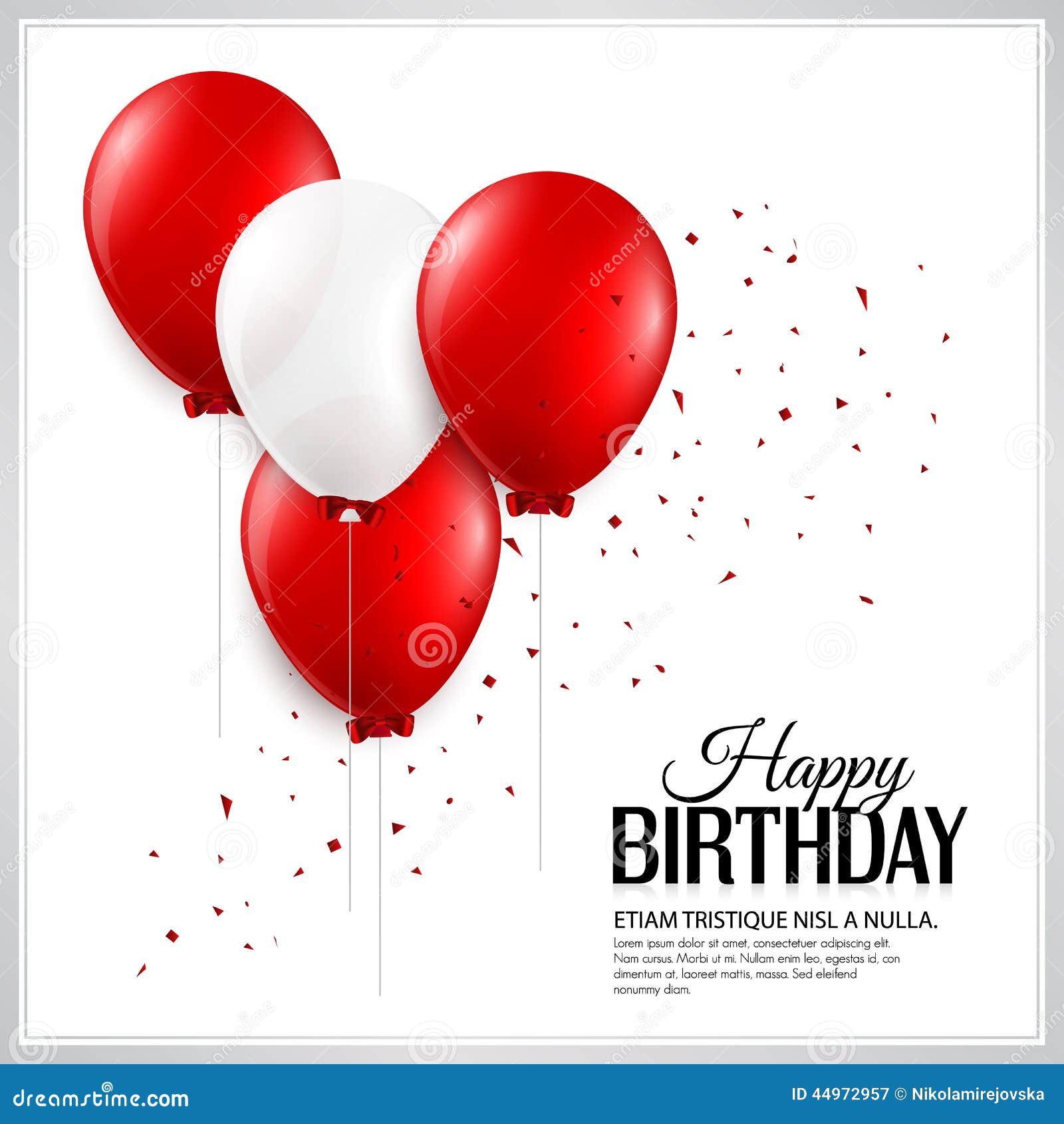 Birthday Card with Balloons and Birthday Text. Stock Vector ...