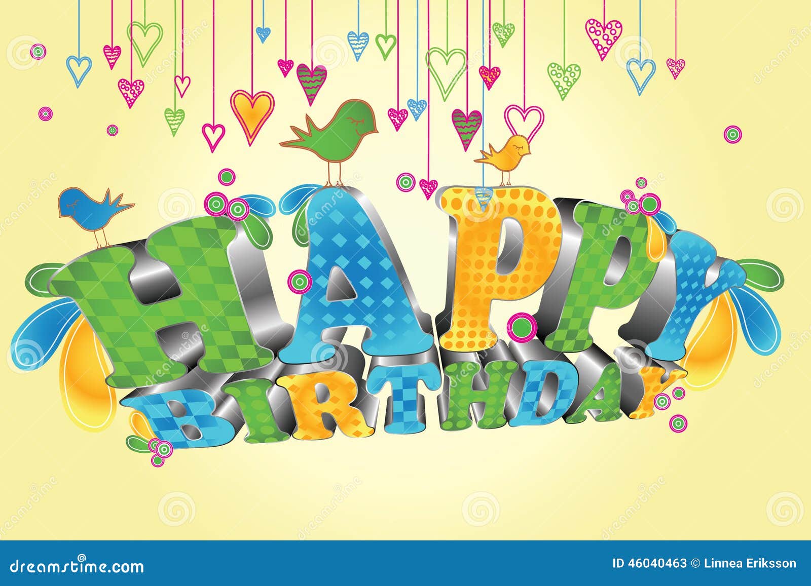 Birthday card stock vector. Illustration of decorate - 46040463