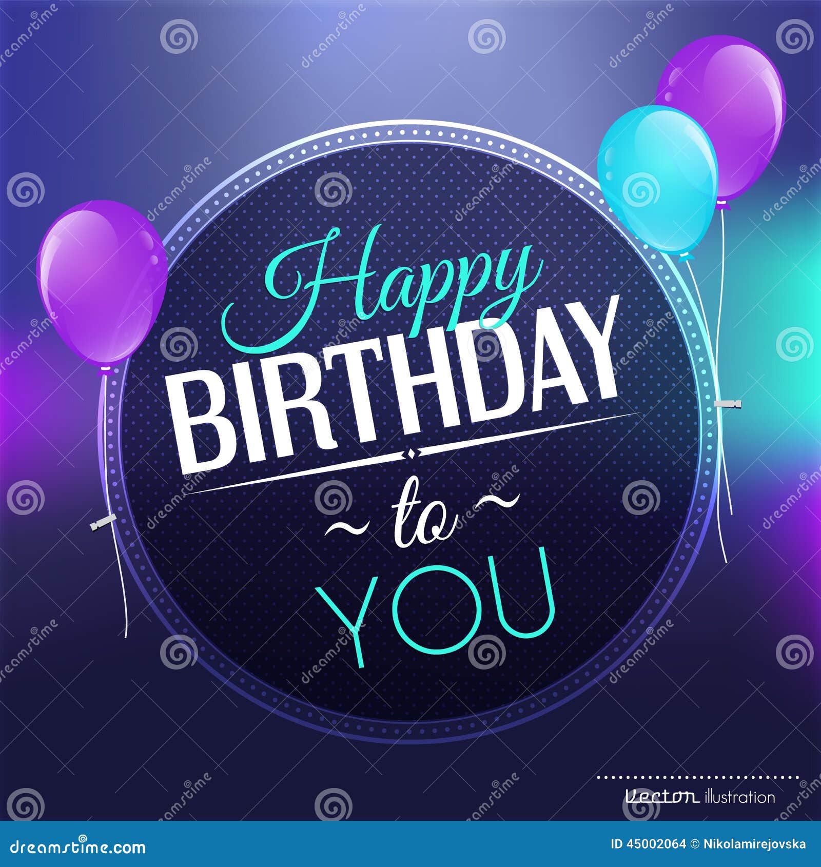 Birthday Card in Bright Colors. Stock Vector - Illustration of light ...