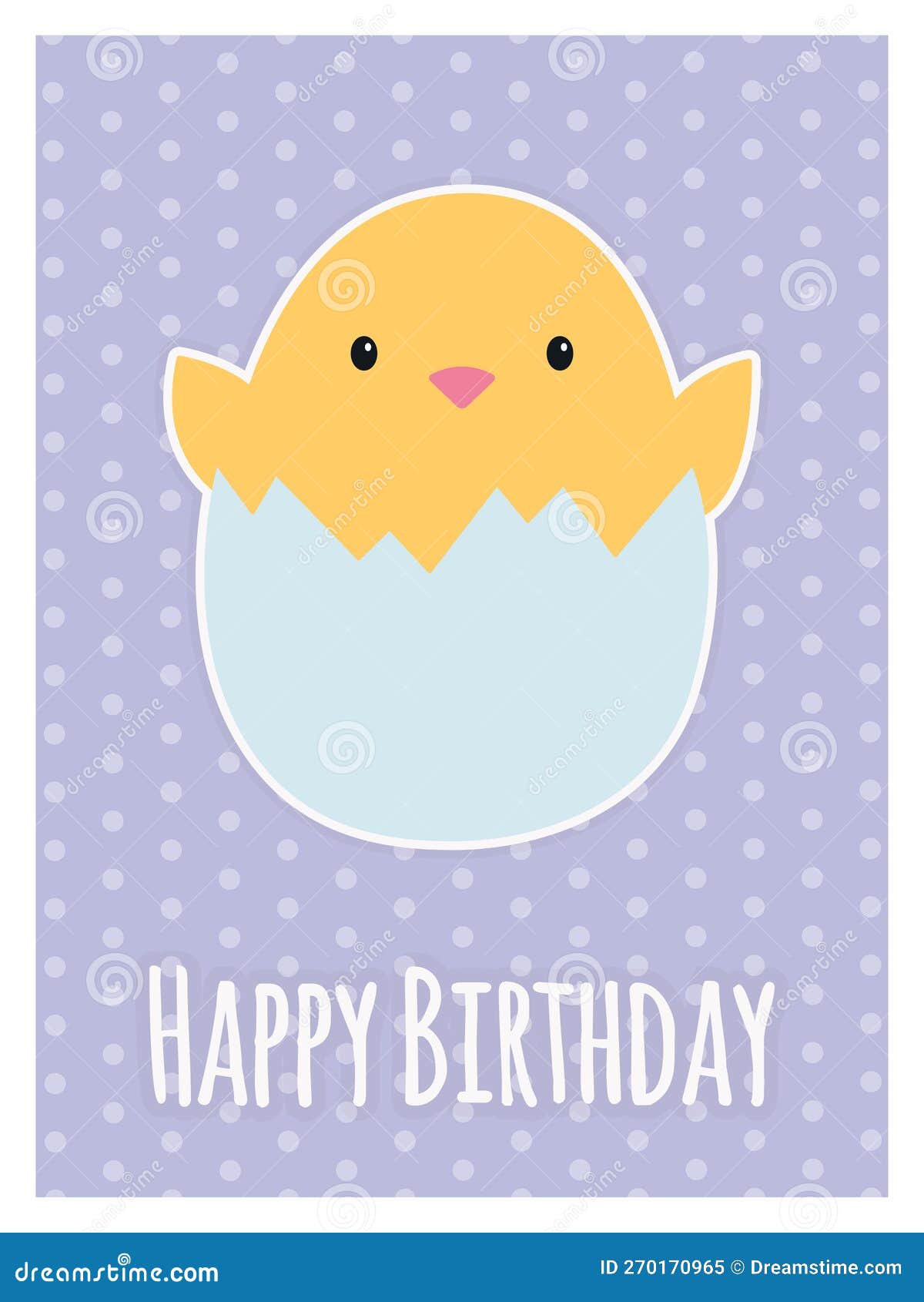 Birthday Card. Chicken in an Eggshell Stock Vector - Illustration of ...