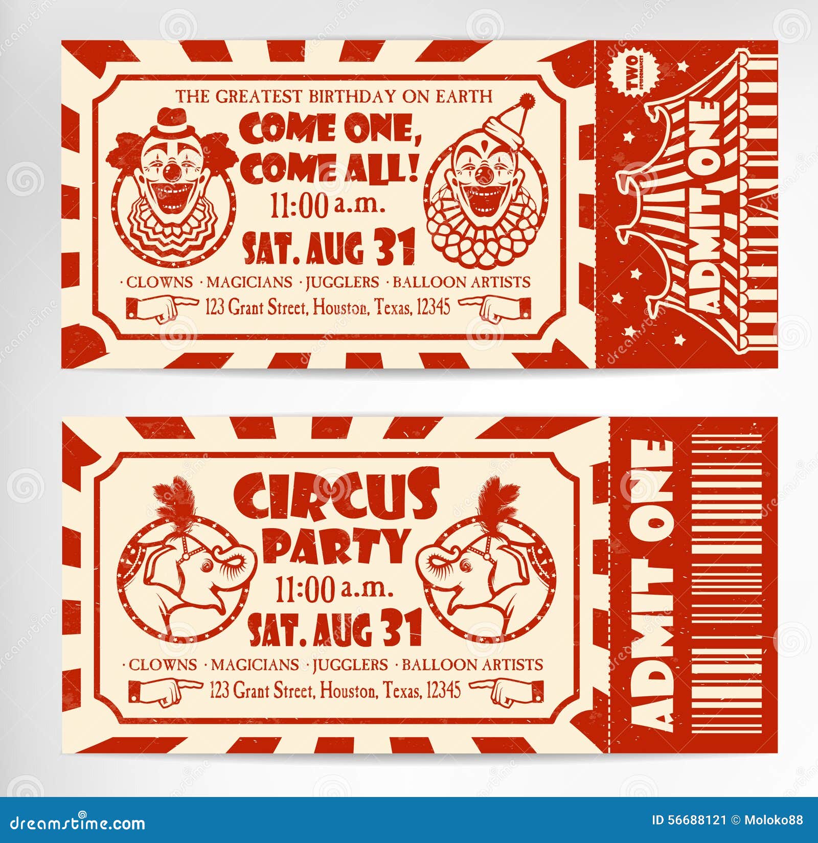 Circus Ticket Pass. Doodle Cartoon. | CartoonDealer.com #108060757