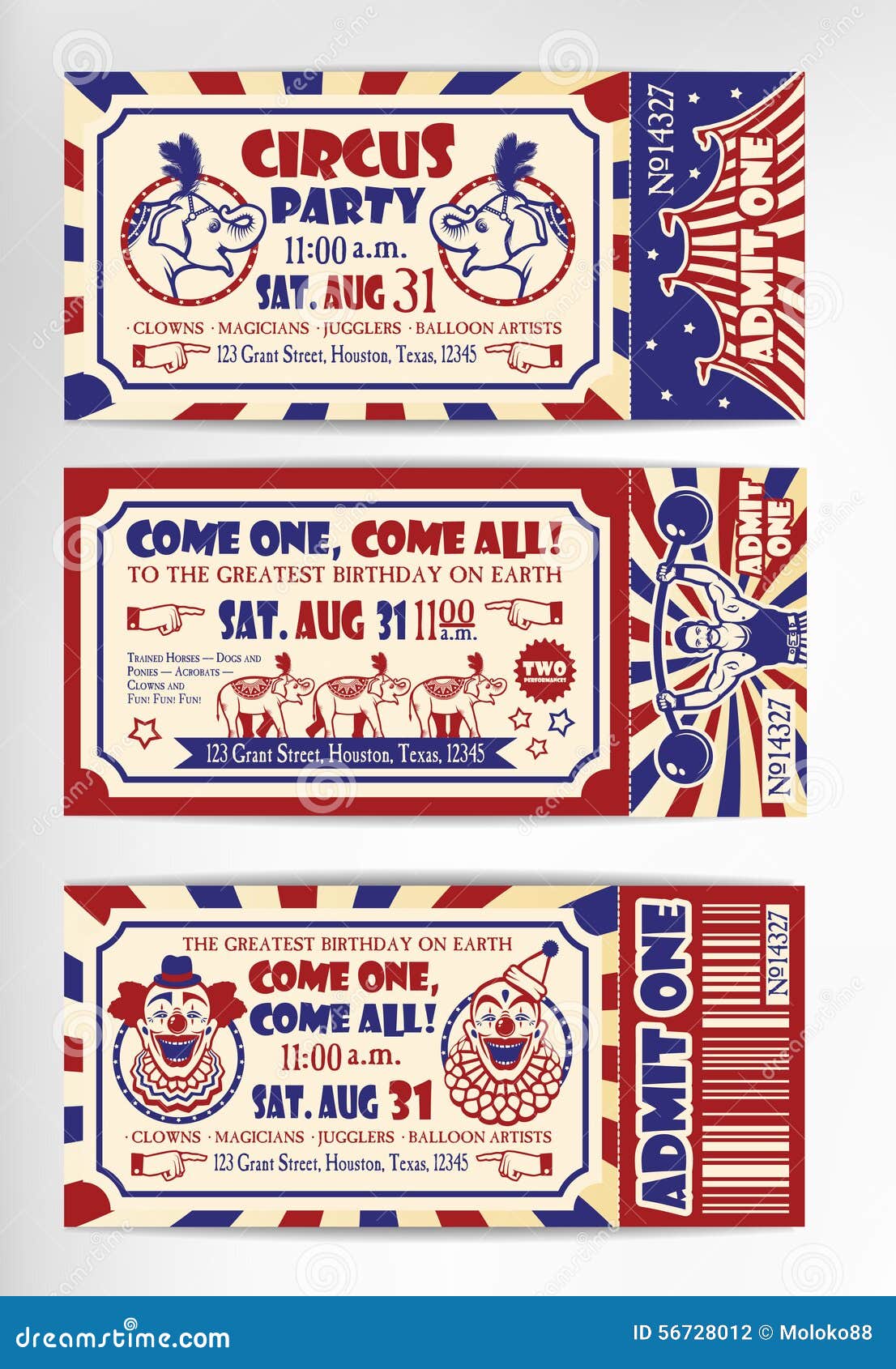 Circus Ticket Pass. Doodle Cartoon. | CartoonDealer.com #108060757