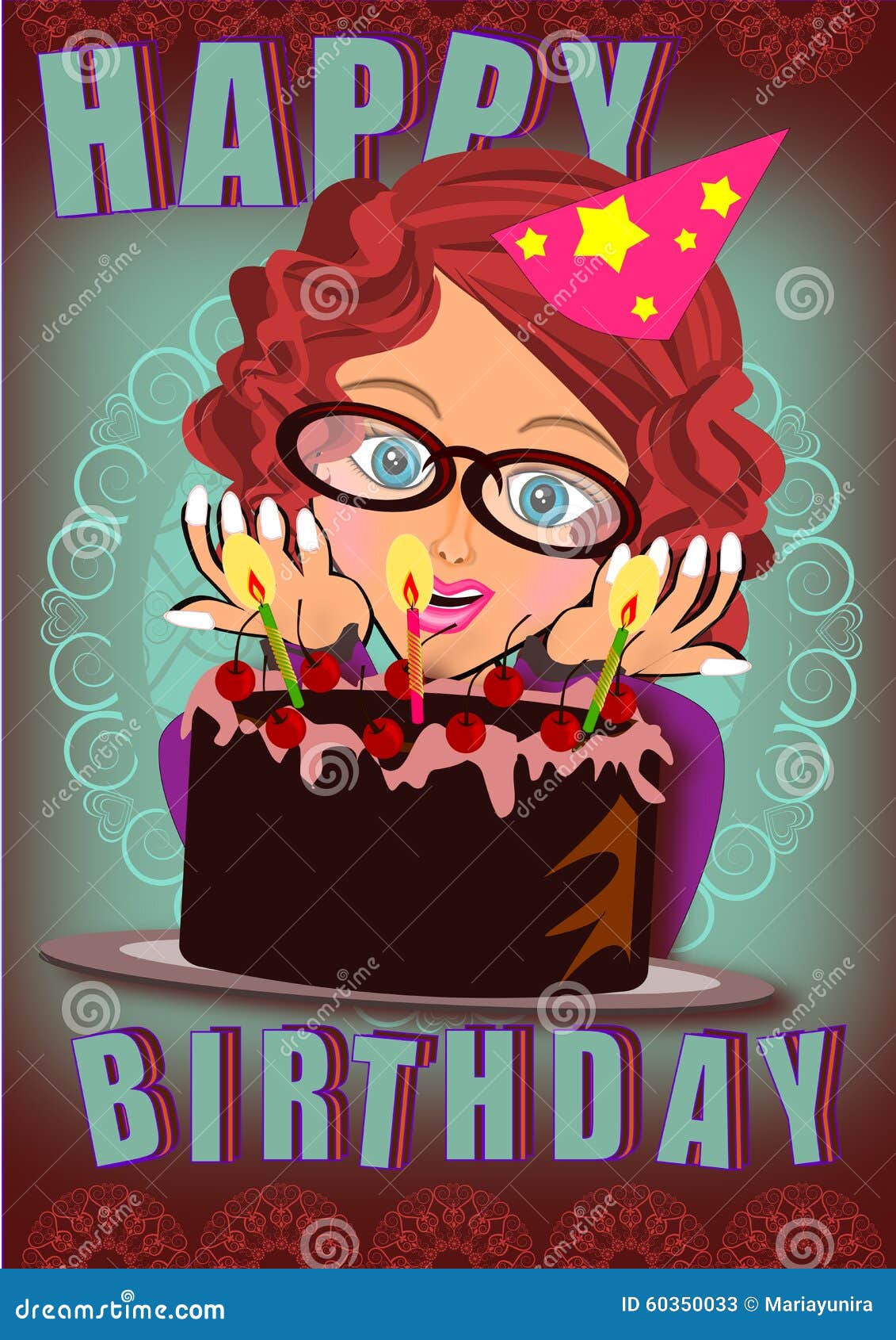 Birthday card stock illustration. Illustration of template - 60350033