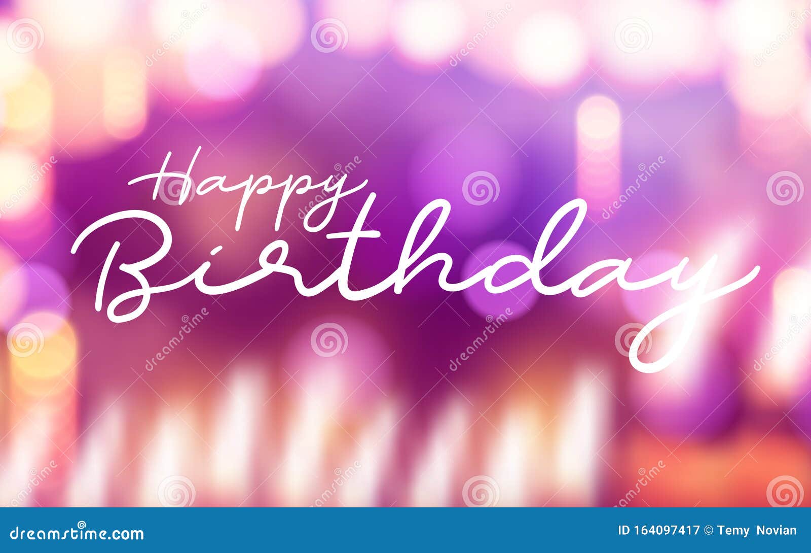 Birthday Card Design with Candle Lights in Background. Vector ...
