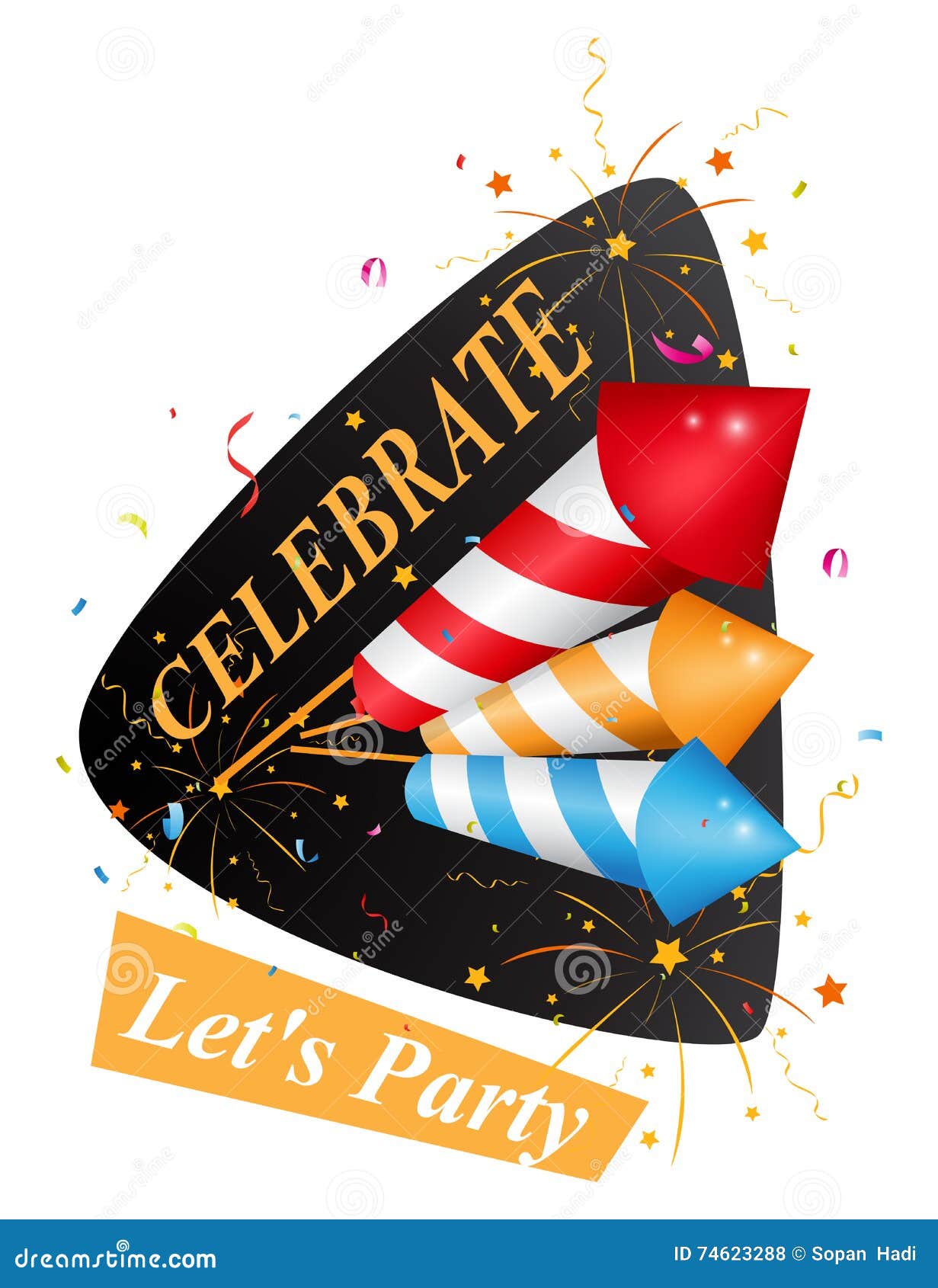 Birthday Card with Fireworks Stock Vector - Illustration of christmas ...