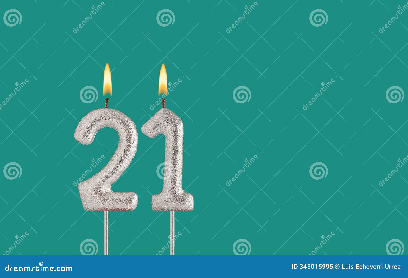 Birthday Card on a Green Background - Candle in the Shape of the Number ...