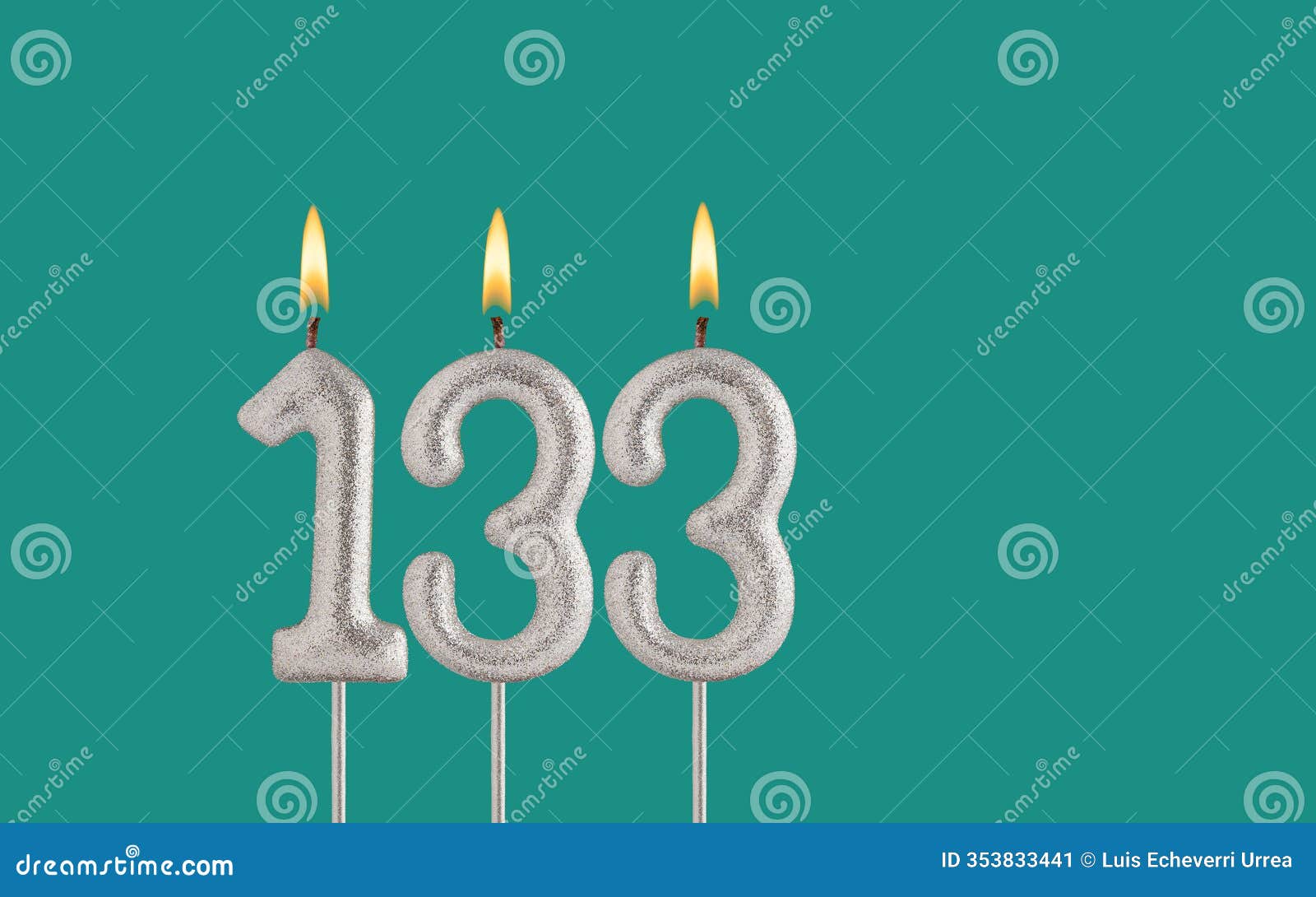 Birthday Card on a Green Background - Candle in the Shape of the Number ...