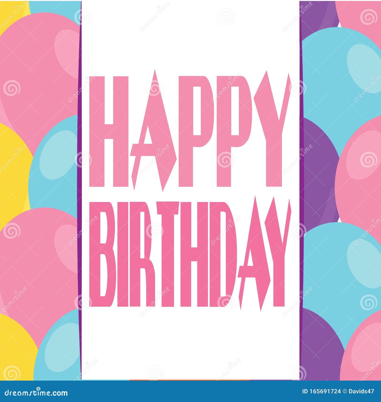 Birthday card illustration stock vector. Illustration of party - 165691724