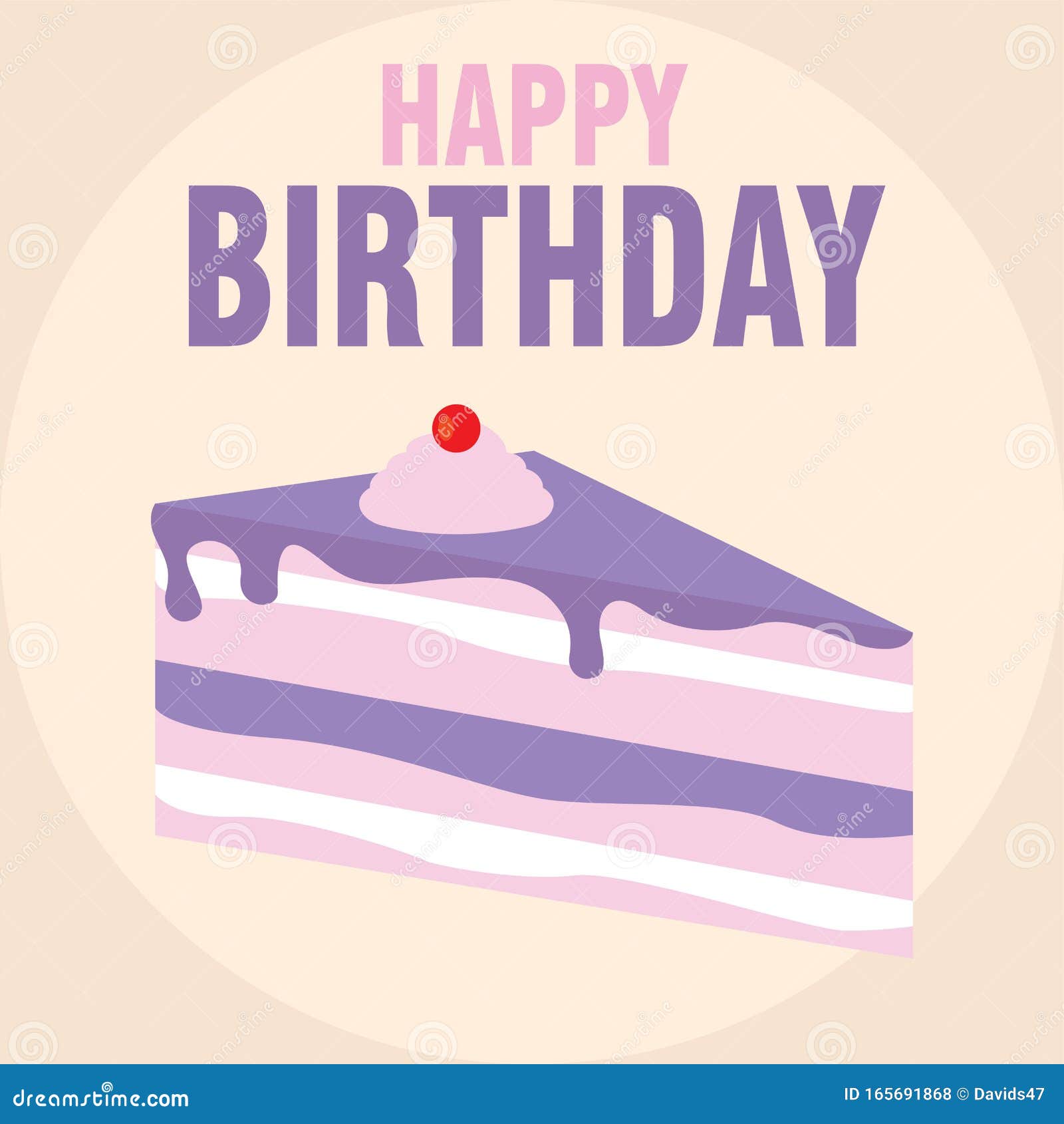 Birthday card illustration stock vector. Illustration of gold - 165691868