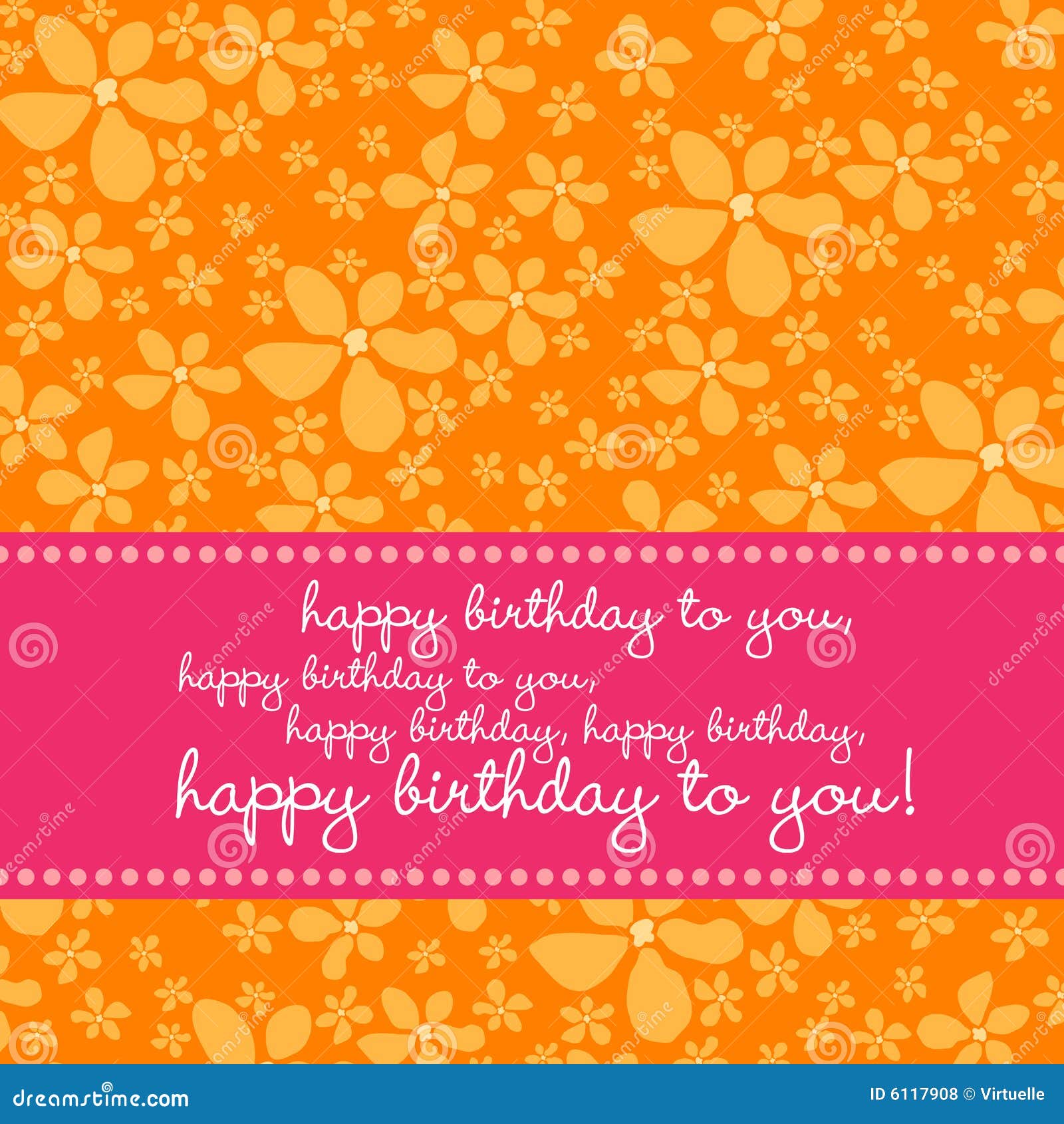 Birthday Card with Retro Flower Background Stock Vector - Illustration ...