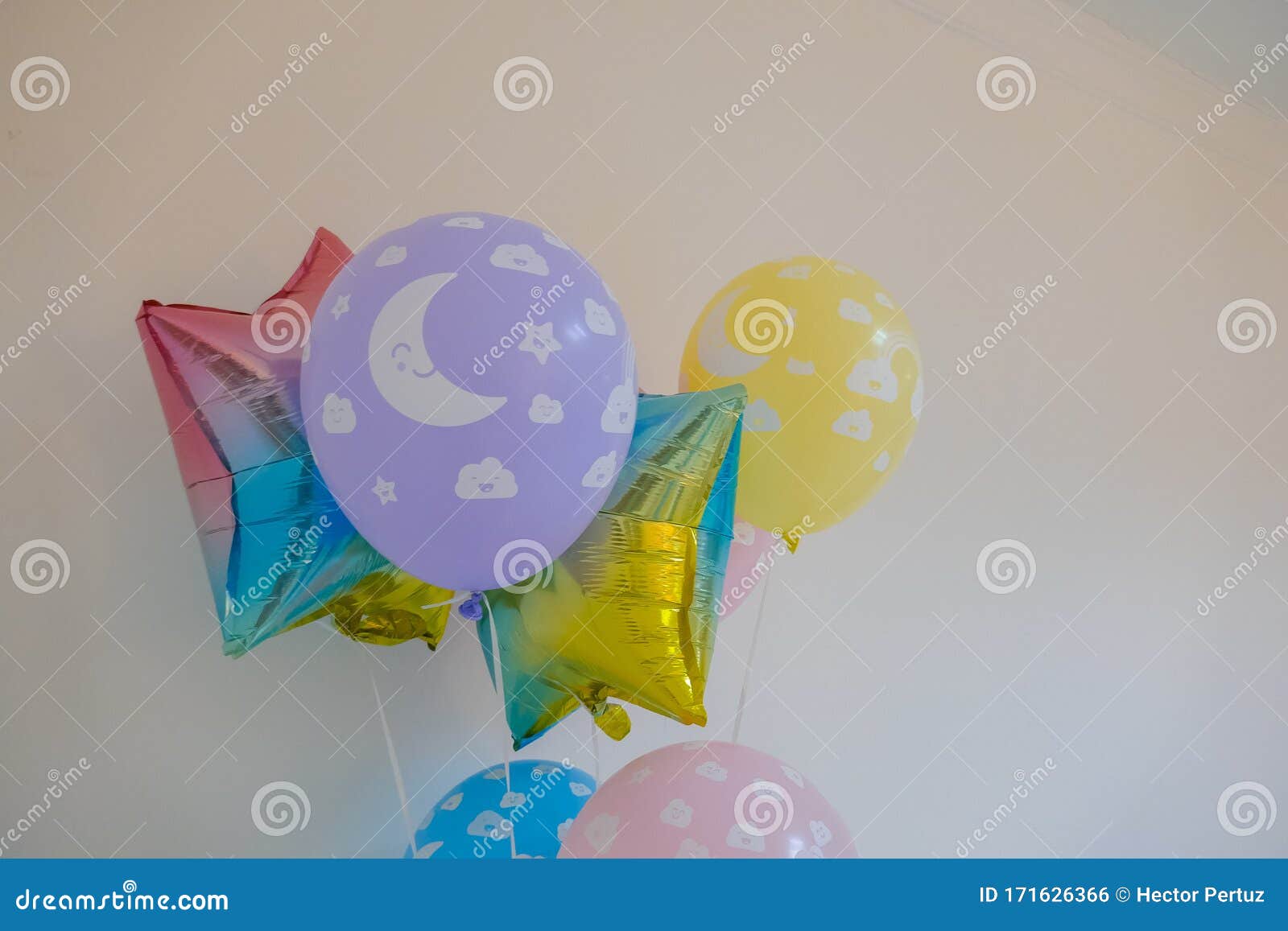 Birthday Celebration Balloons Isolated on White Background Stock Photo ...
