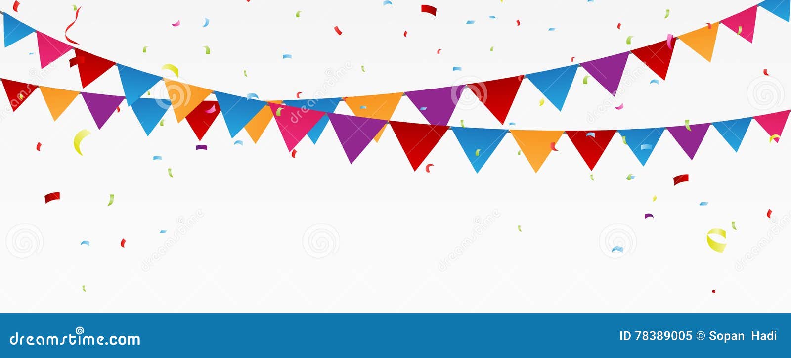 Celebration Banner With Gold Confetti And Balloons Cartoon Vector ...