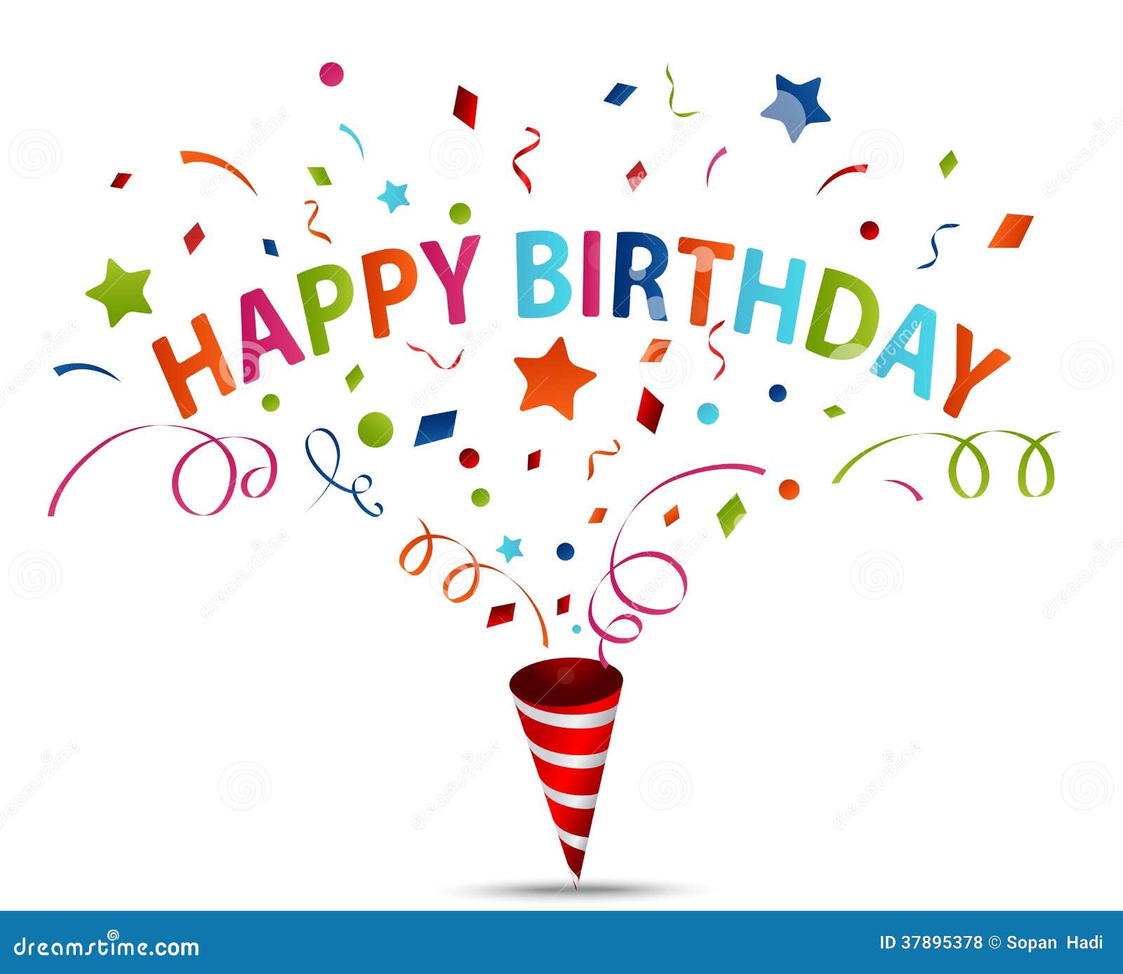 Birthday Celebration with Confetti Stock Vector - Illustration of ...