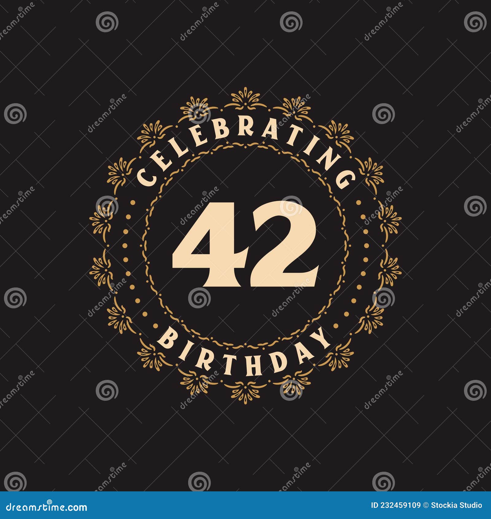 42 Birthday Celebration, Greetings Card for 42 Years Birthday Stock ...