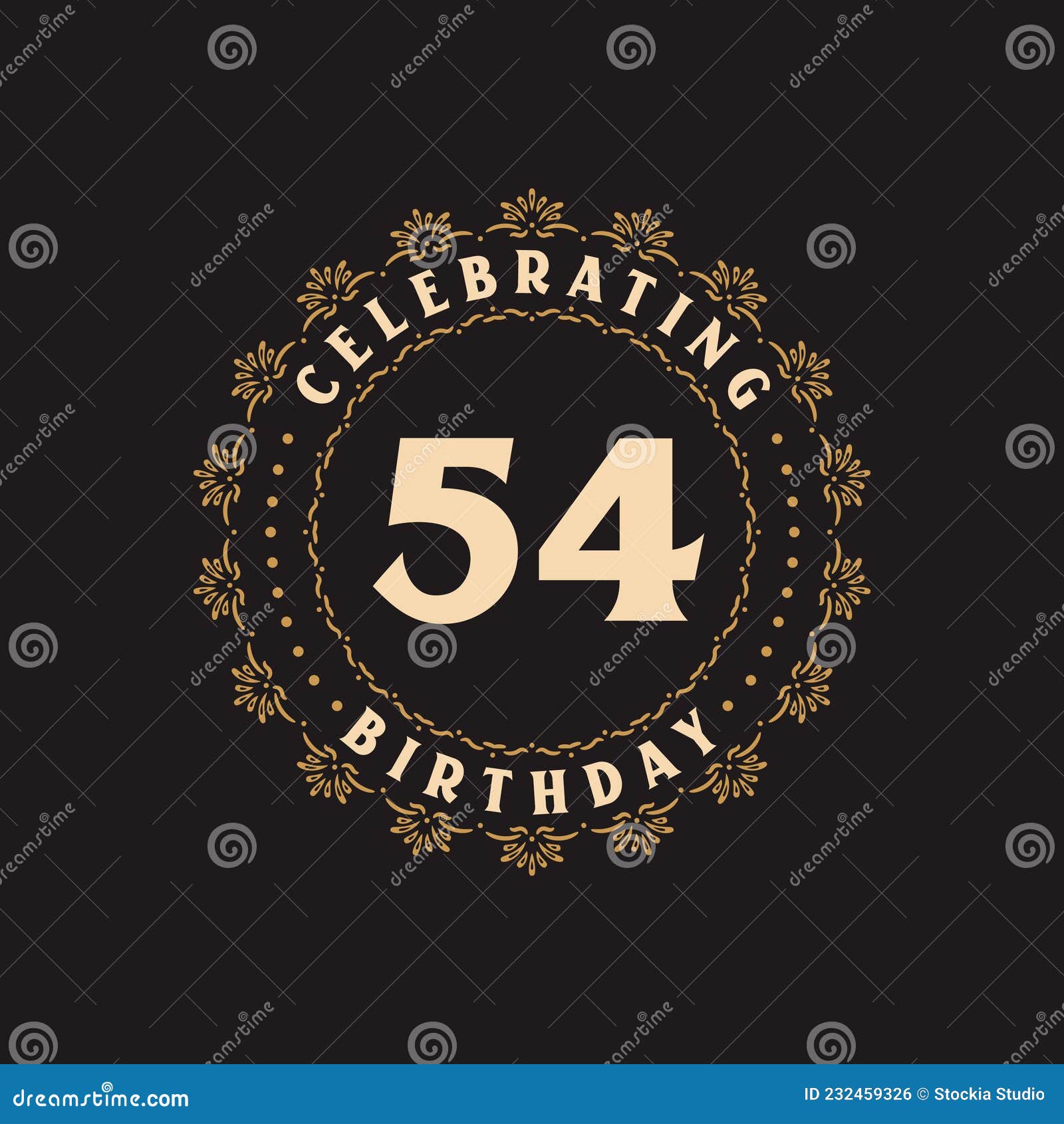 54 Birthday Celebration, Greetings Card for 54 Years Birthday Stock ...