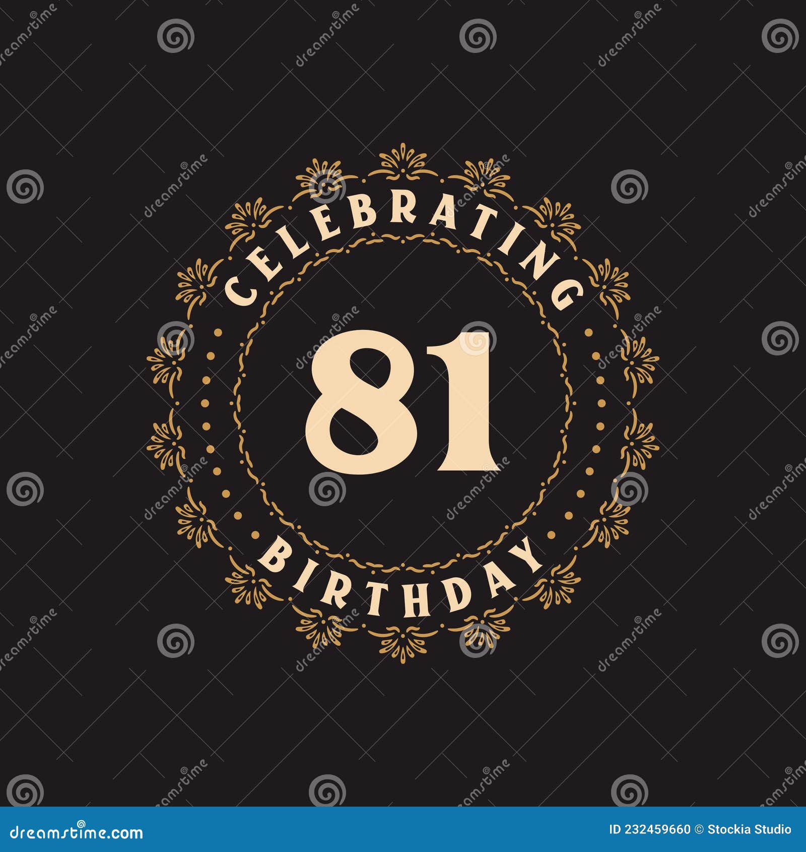 81 Birthday Celebration, Greetings Card for 81 Years Birthday Stock ...