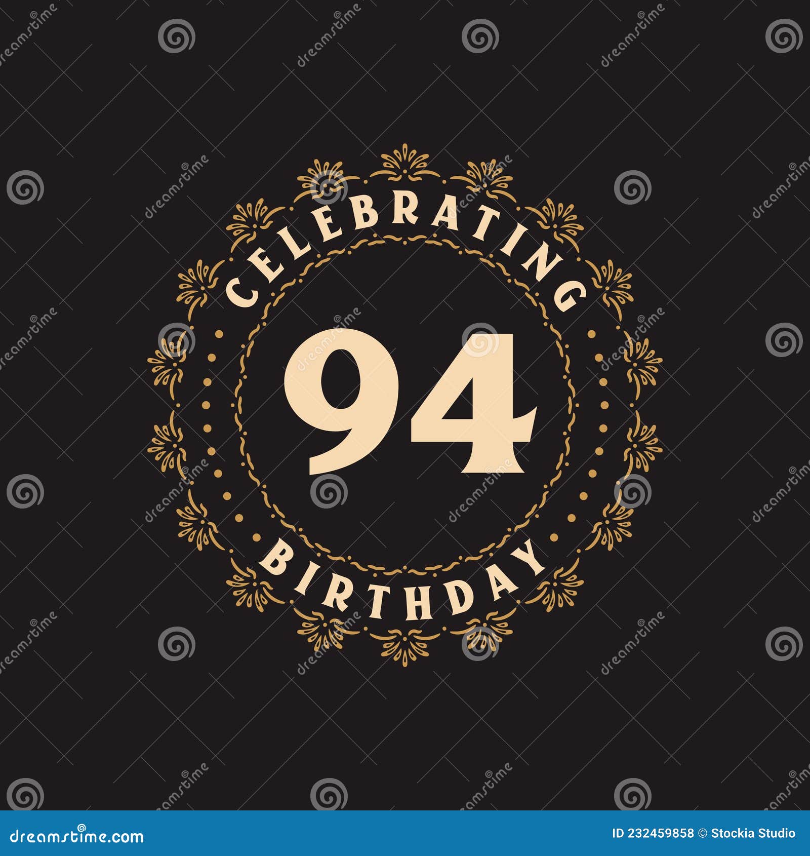 94 Birthday Celebration, Greetings Card for 94 Years Birthday Stock ...