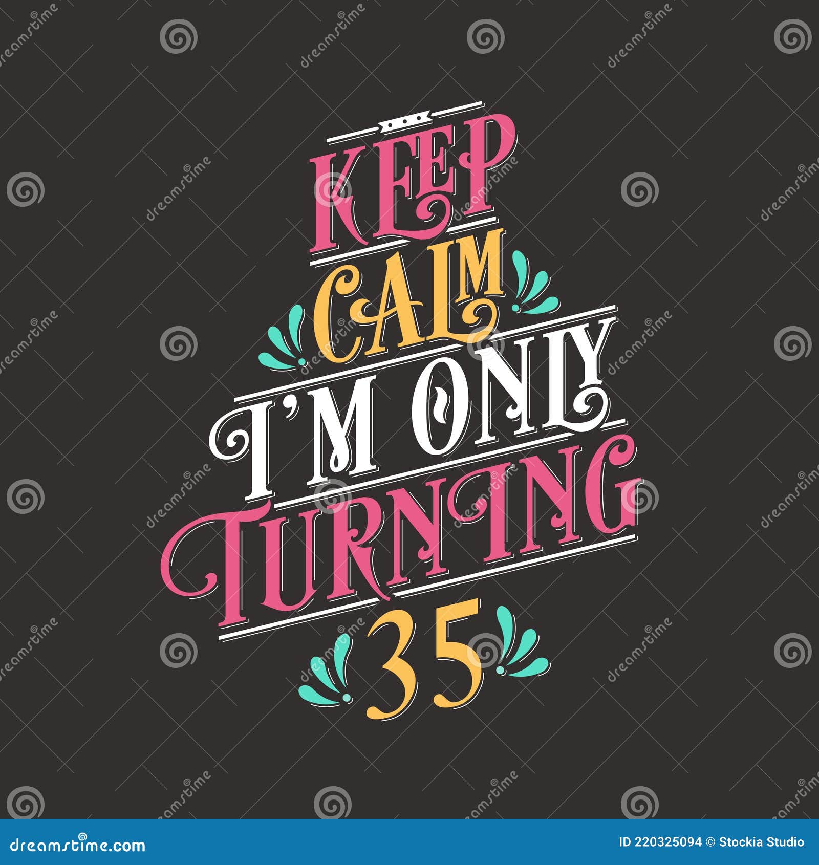 Birthday Celebration Greetings Lettering, Keep Calm I am only Turning ...
