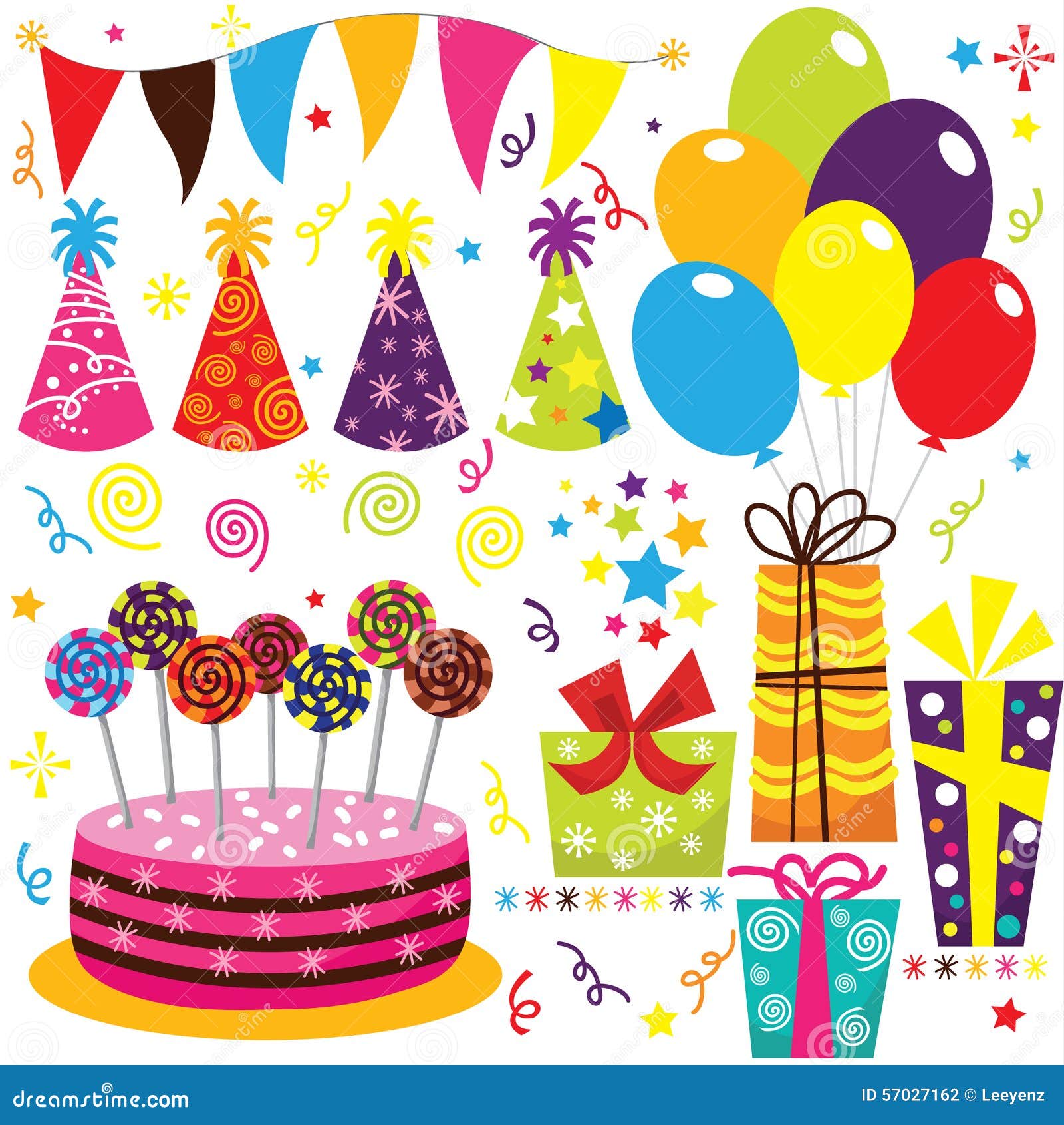 Birthday Celebration Set stock vector. Illustration of lifestyles ...