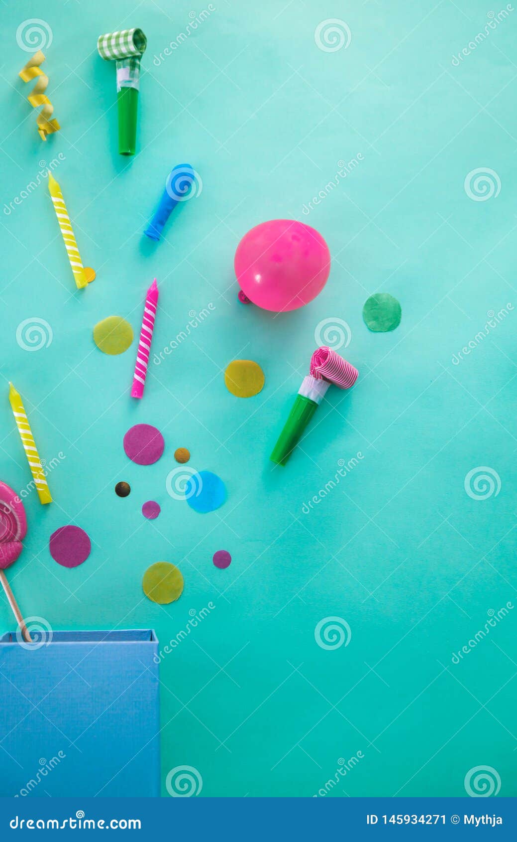 Birthday Concept with Present and Confetti Stock Image - Image of ...