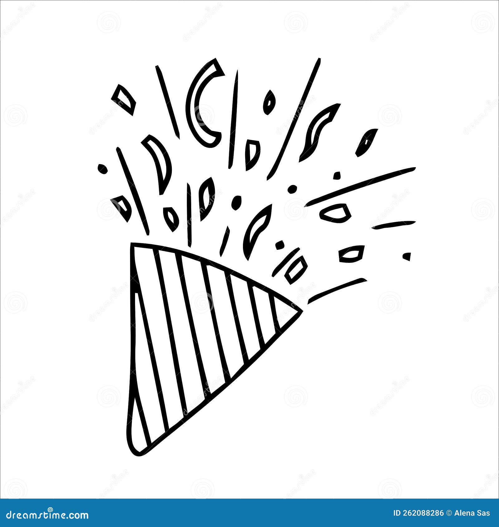 Birthday Cracker Doodle. Hand Drawn Simple Illustration. Stock Vector ...