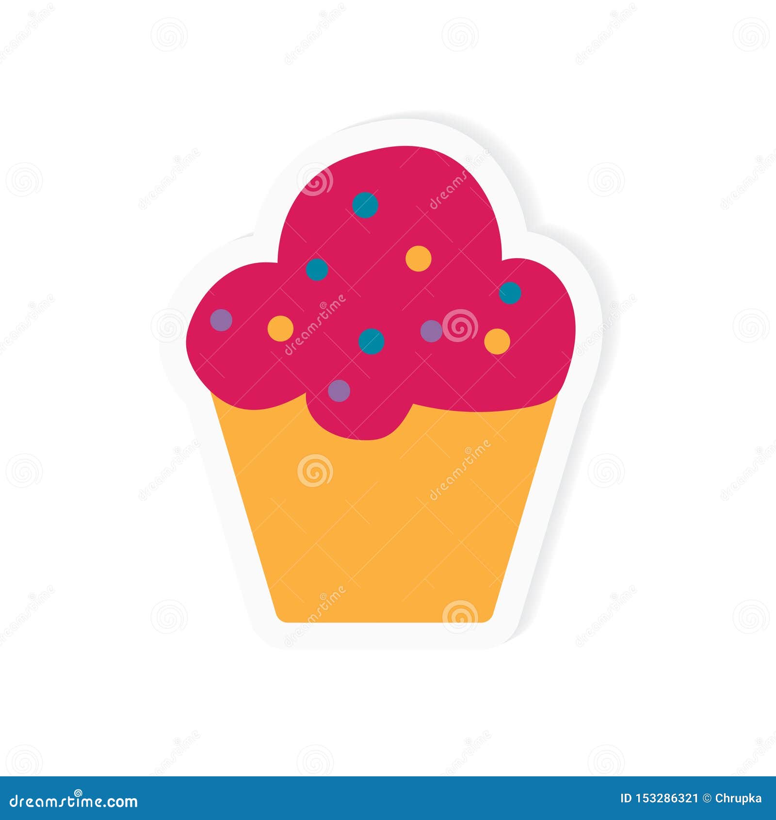 Birthday cupcake icon stock vector. Illustration of delicious - 153286321