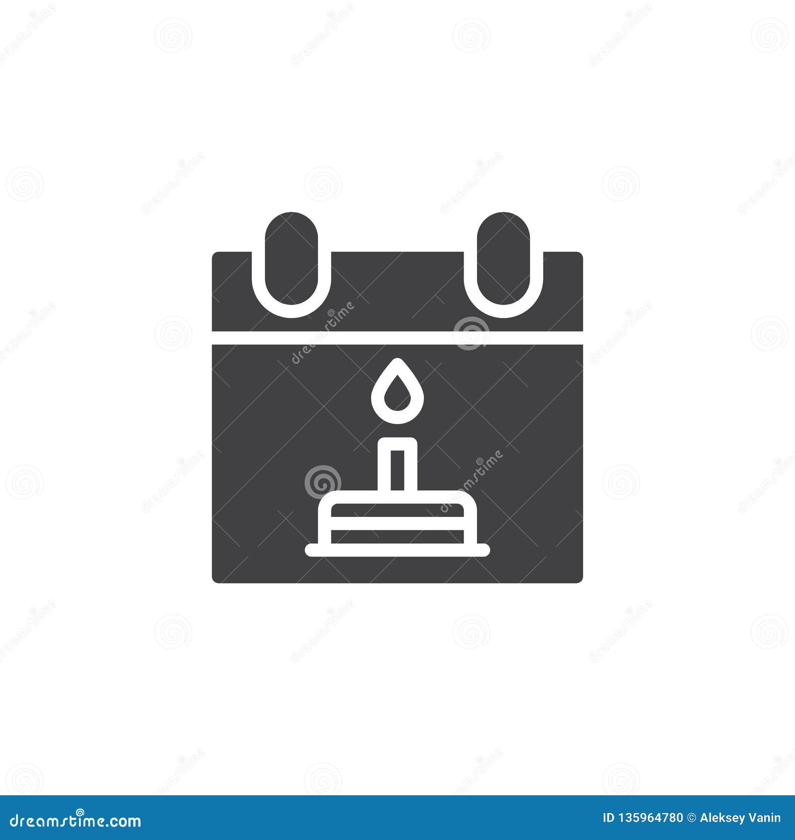Birthday Day Reminder Calendar Vector Icon Stock Vector - Illustration ...