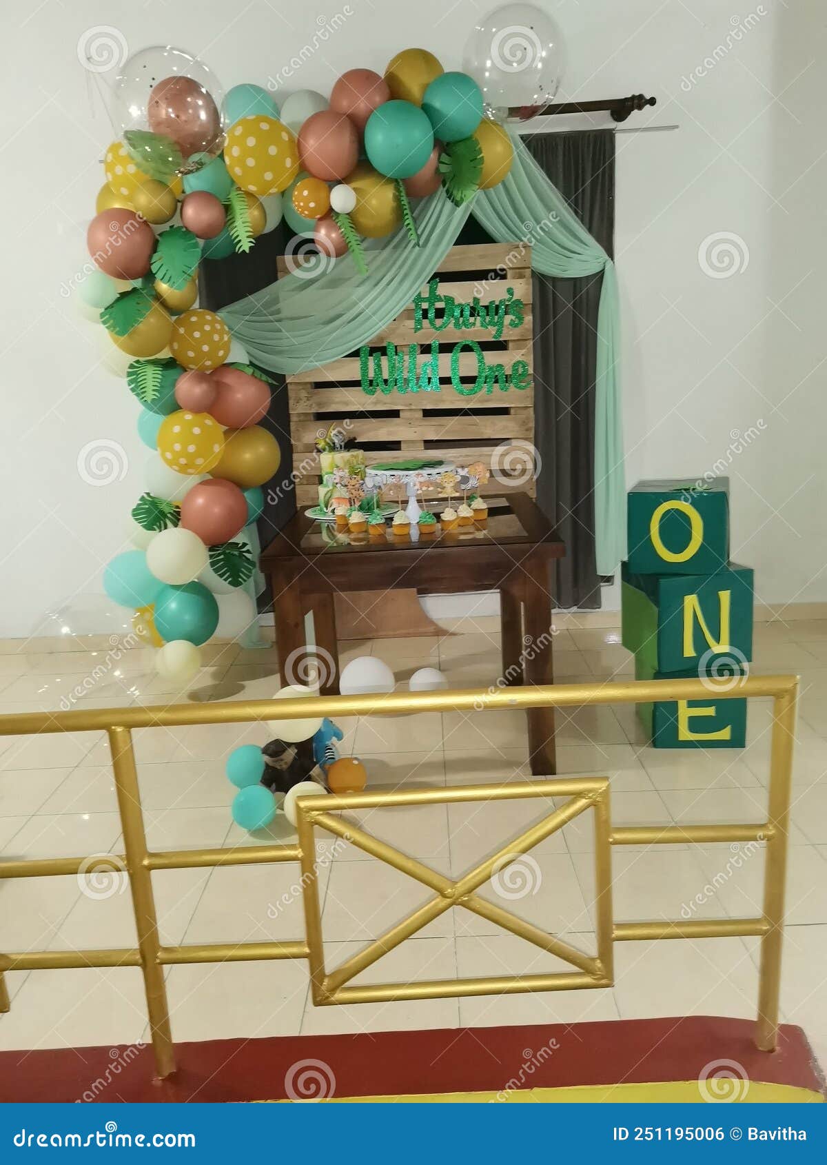 Birthday Decorations Saffari Theme Balloon Stock Photo - Image of ...