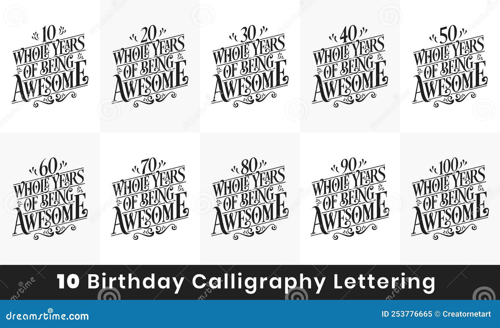 Birthday Design Bundle. 10 Birthday Quote Celebration Typography Bundle ...
