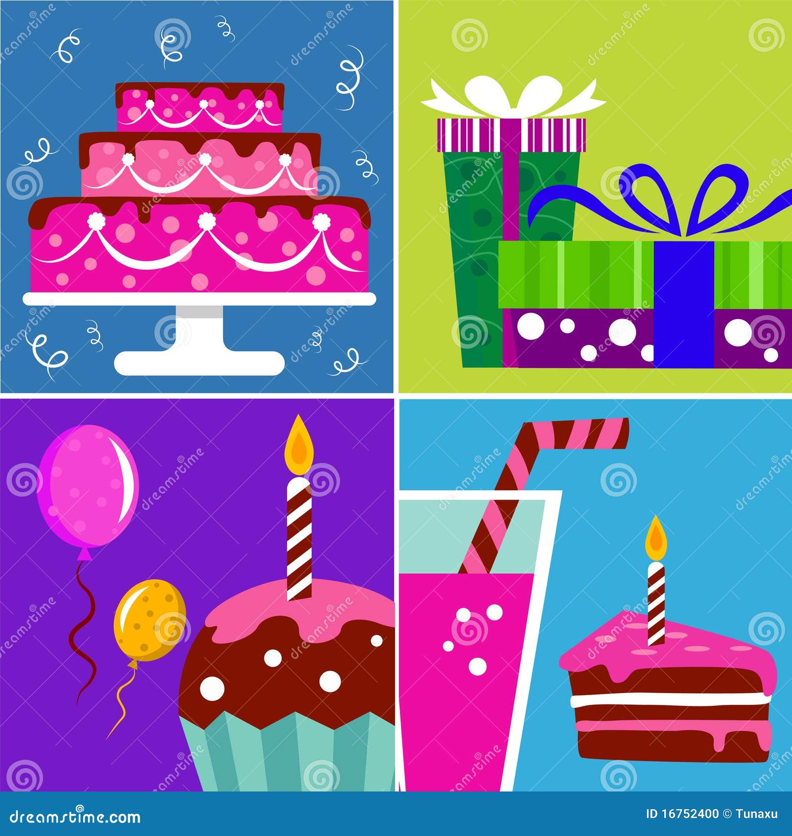 Birthday design elements stock vector. Illustration of drink - 16752400