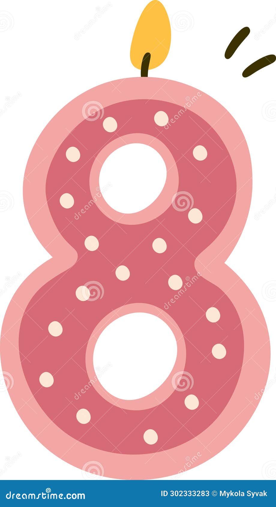 8 Birthday Digit Candle stock vector. Illustration of digit - 302333283