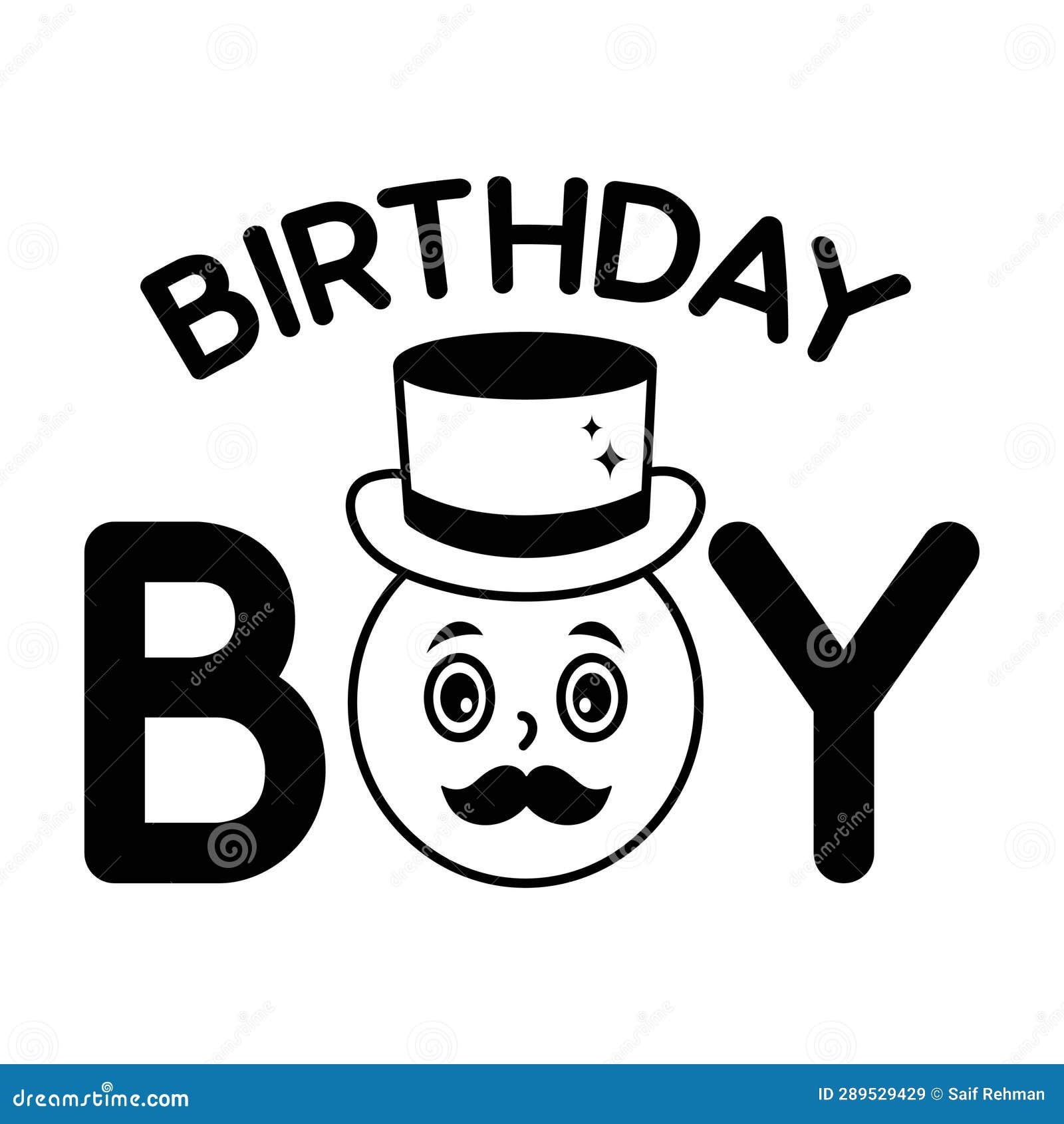 Birthday Boy Doodle Vector Solid Sticker. EPS 10 File Stock ...