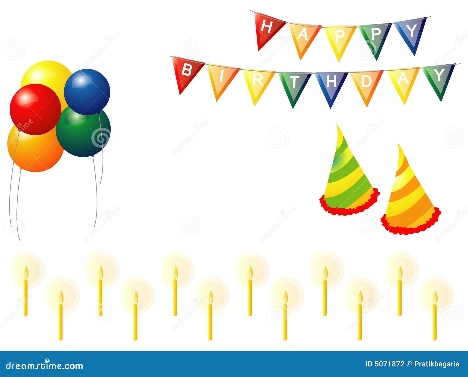 Birthday Elements stock illustration. Illustration of hats - 5071872