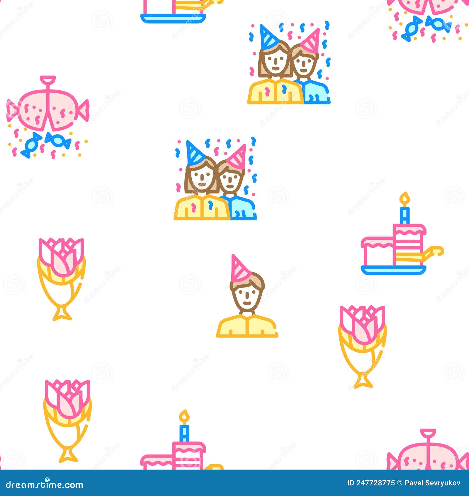Birthday Event Party Vector Seamless Pattern Stock Vector ...