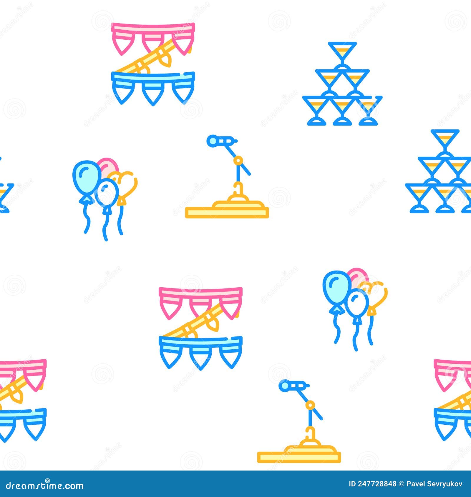 Birthday Event Party Vector Seamless Pattern Stock Illustration ...
